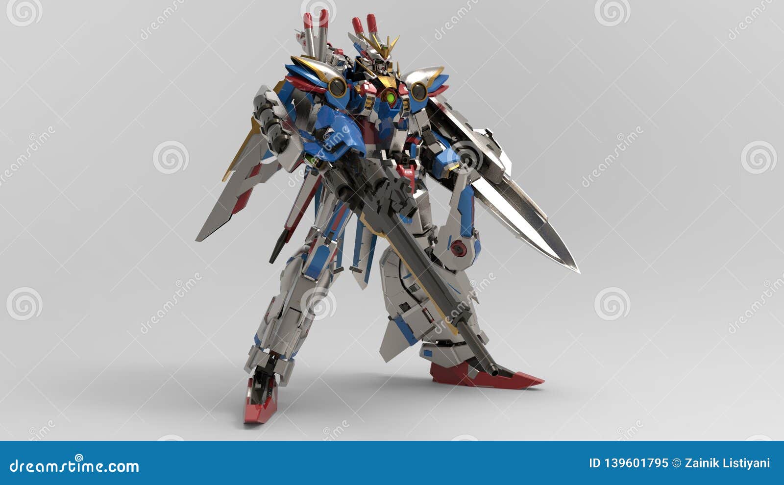 3d Rendering Of A Mech Standing On A White Background Stock Image ...