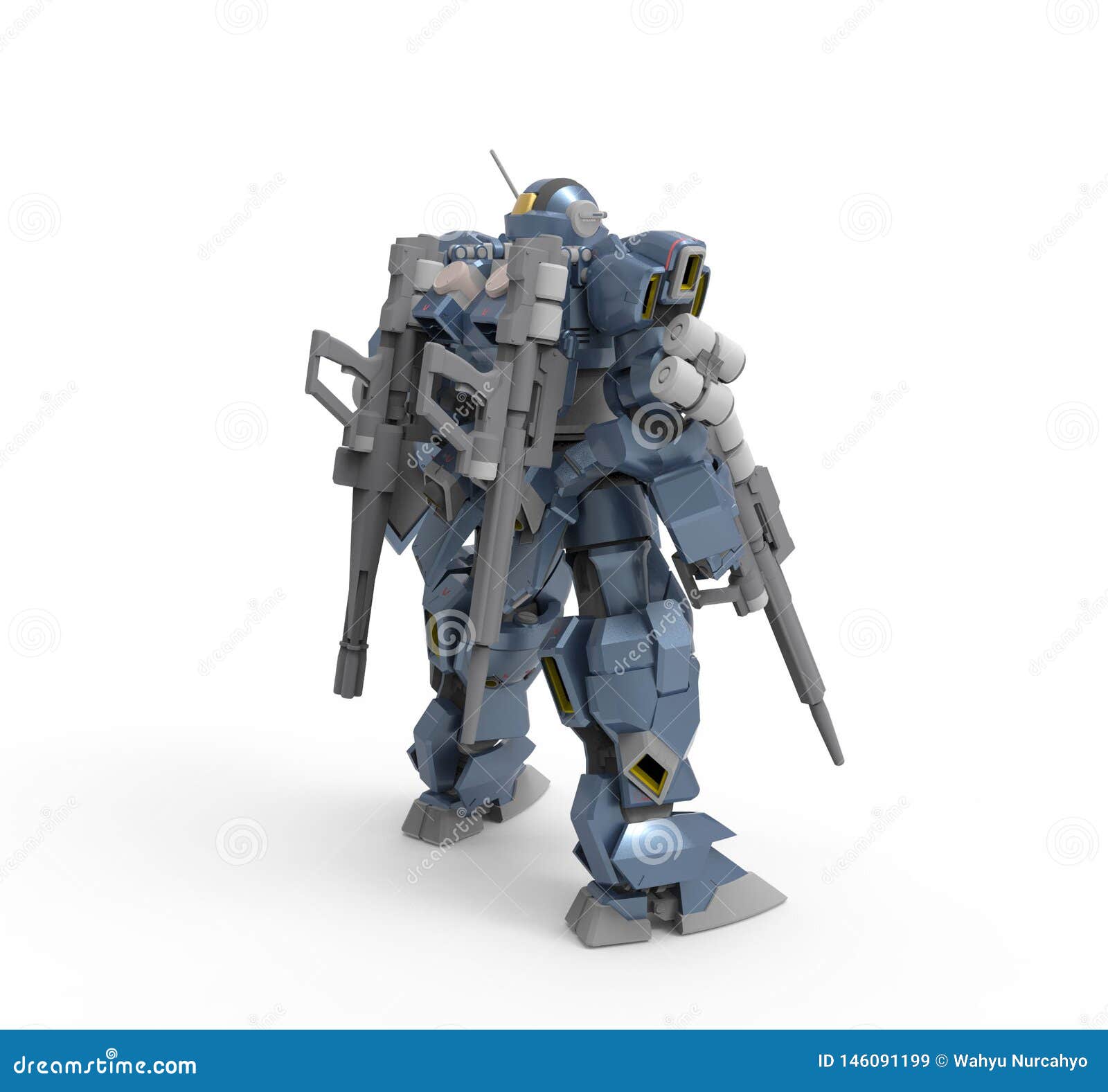 3d rendering of mecha editorial stock image. Illustration of white ...