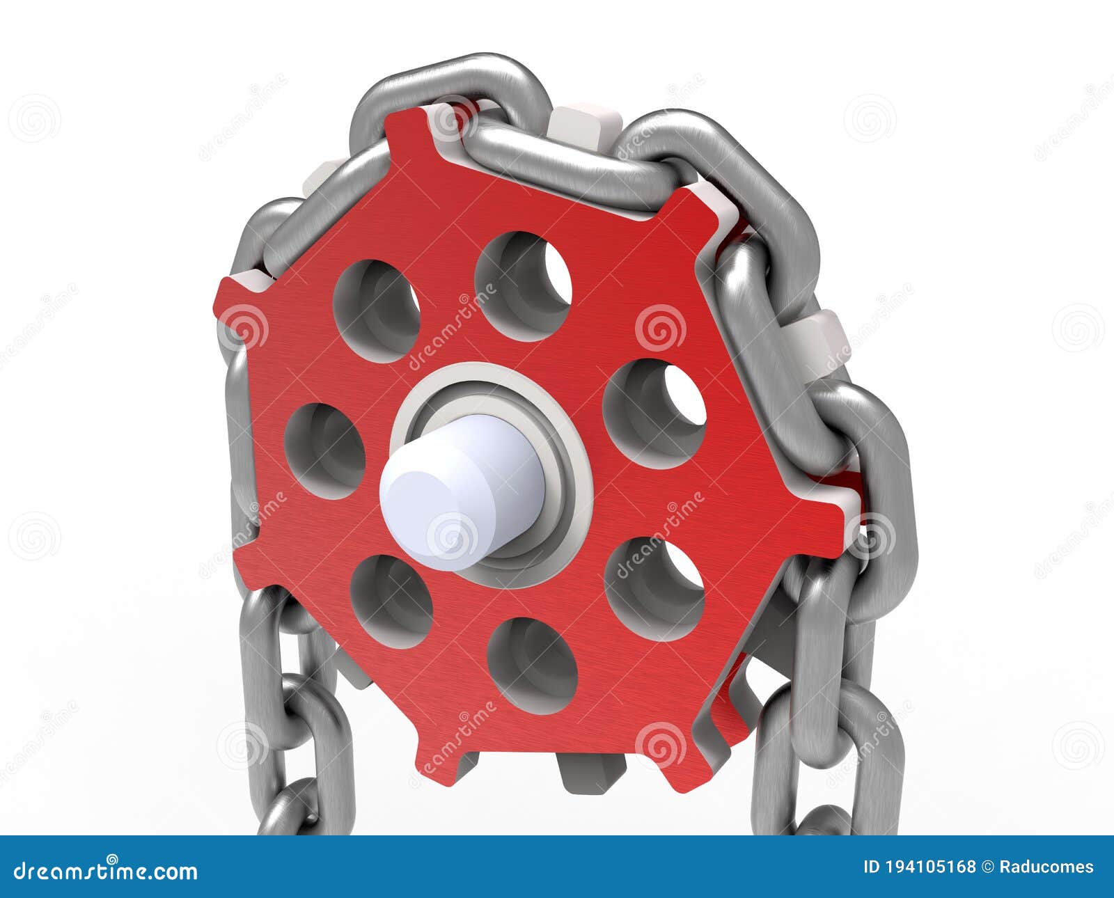 3D Rendering - Mechanical Chain Transmission Stock Illustration ...