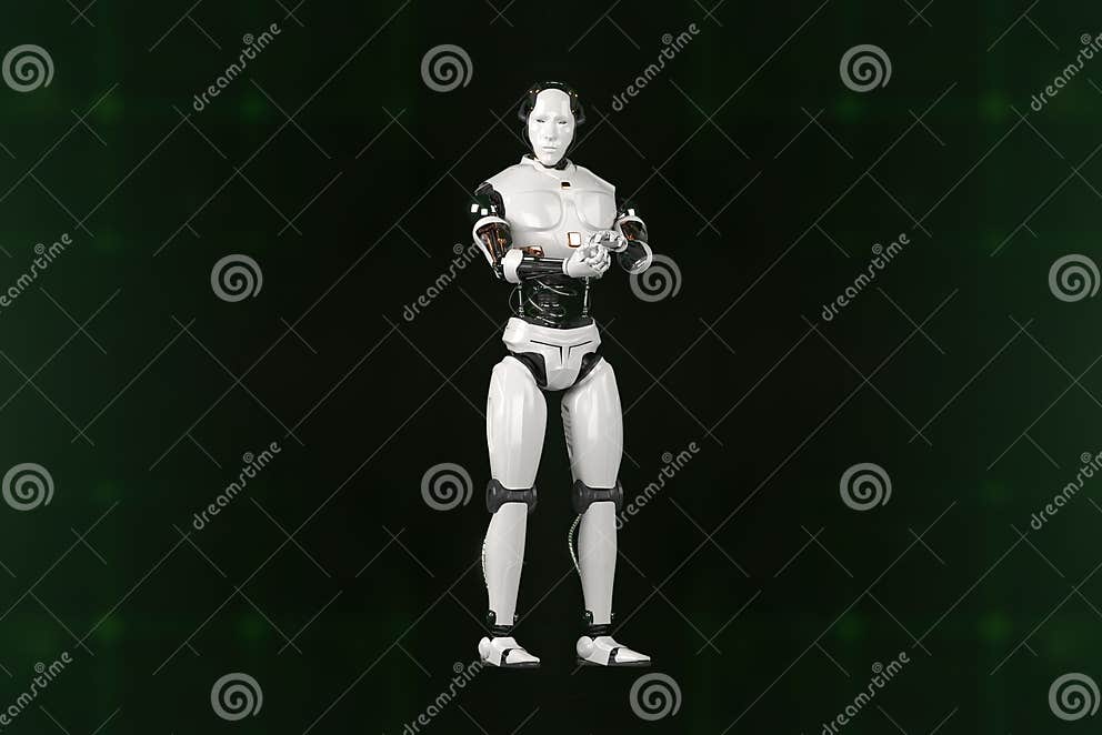 3d Rendering of Mechanical Minds, AI Robots Amid a Web of Complex ...