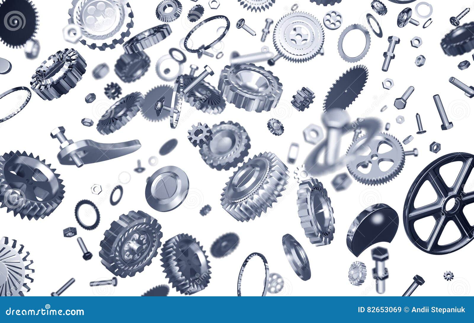 3D Rendering of Mechanical on White Background Stock Illustration ...