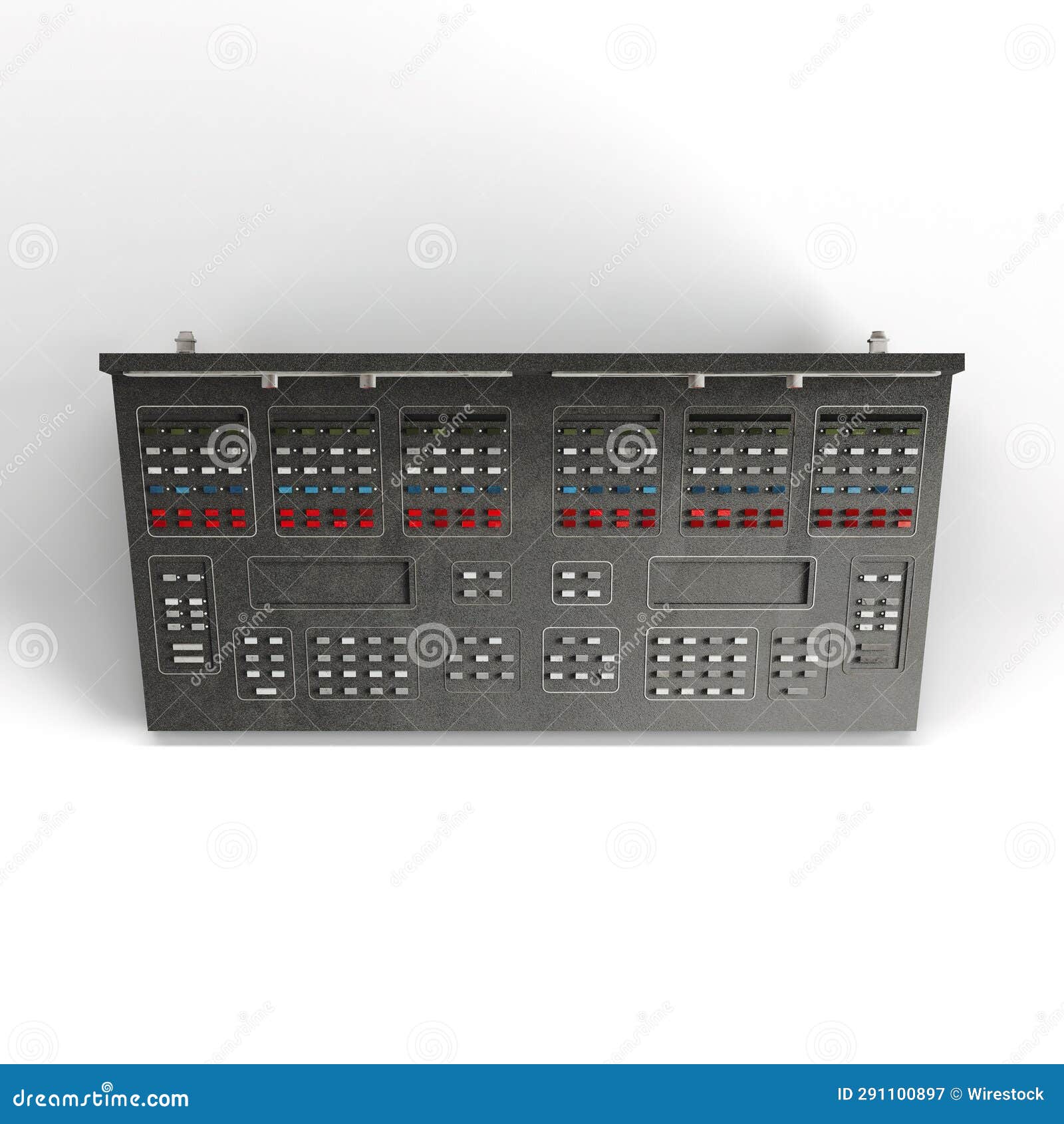3D Rendering of a Media Control Panel on a White Background Stock ...