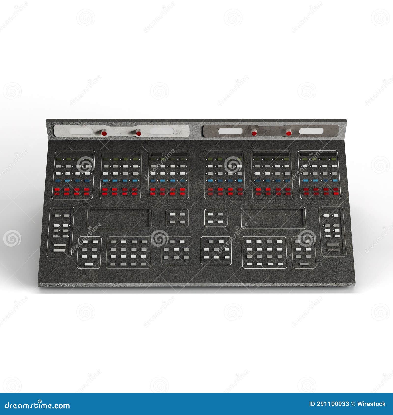 3D Rendering of a Media Control Panel on a White Background Stock ...