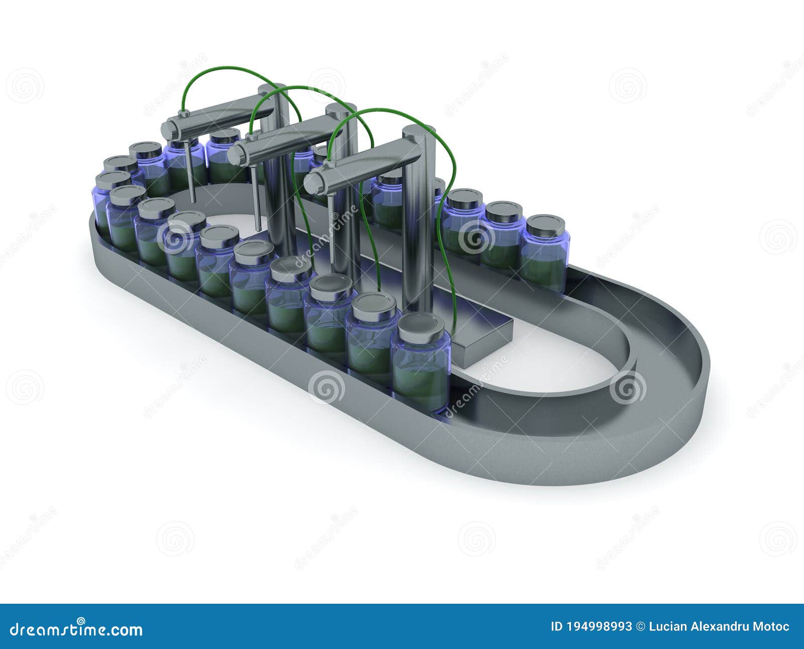 3D Rendering of Medical Machine Assembly Line Stock Illustration ...