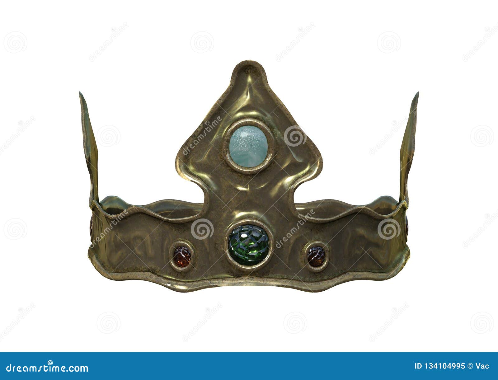 3D Rendering Medieval Crown on White Stock Illustration - Illustration ...