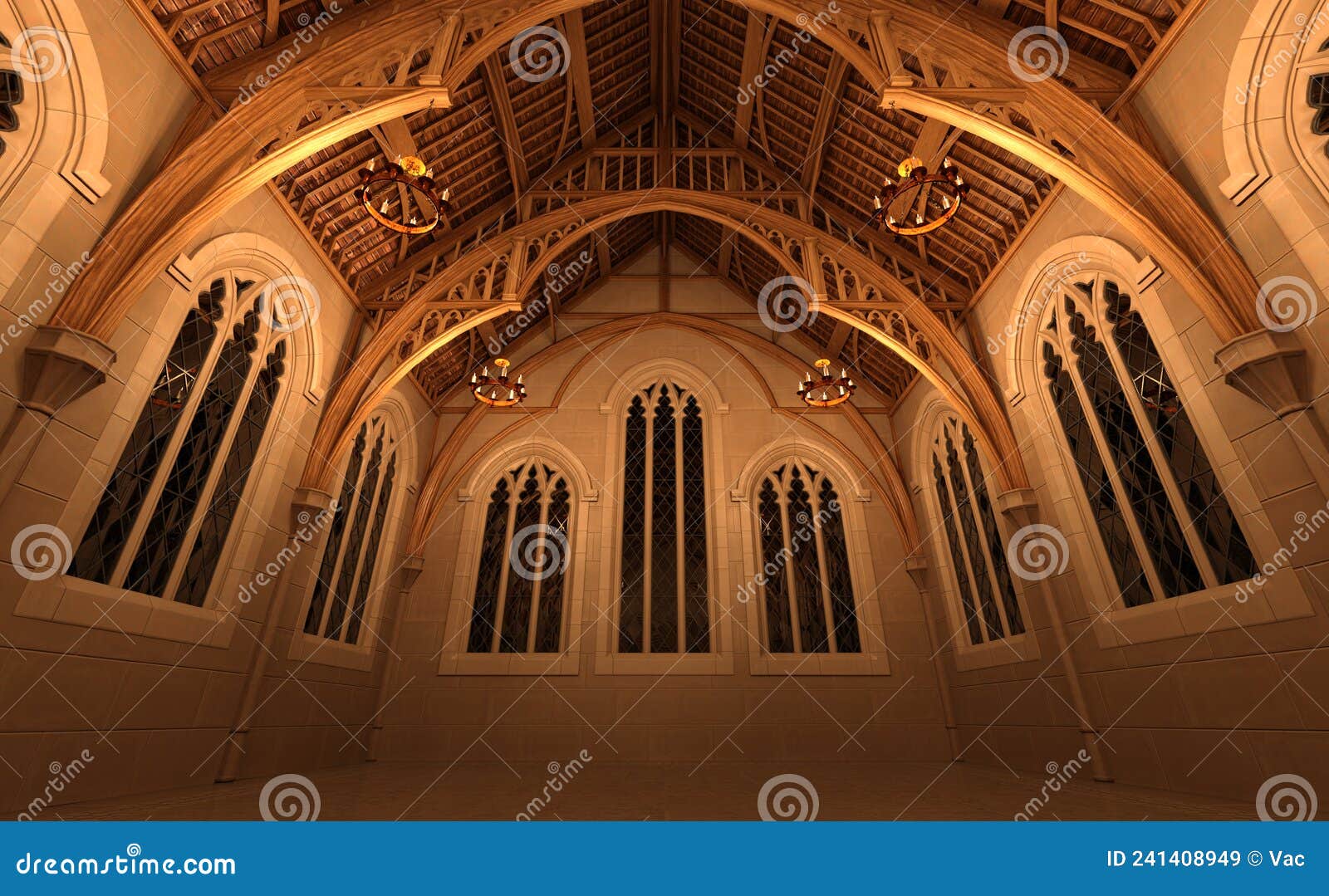 Medieval Hall And Arches Royalty-Free Illustration | CartoonDealer.com ...
