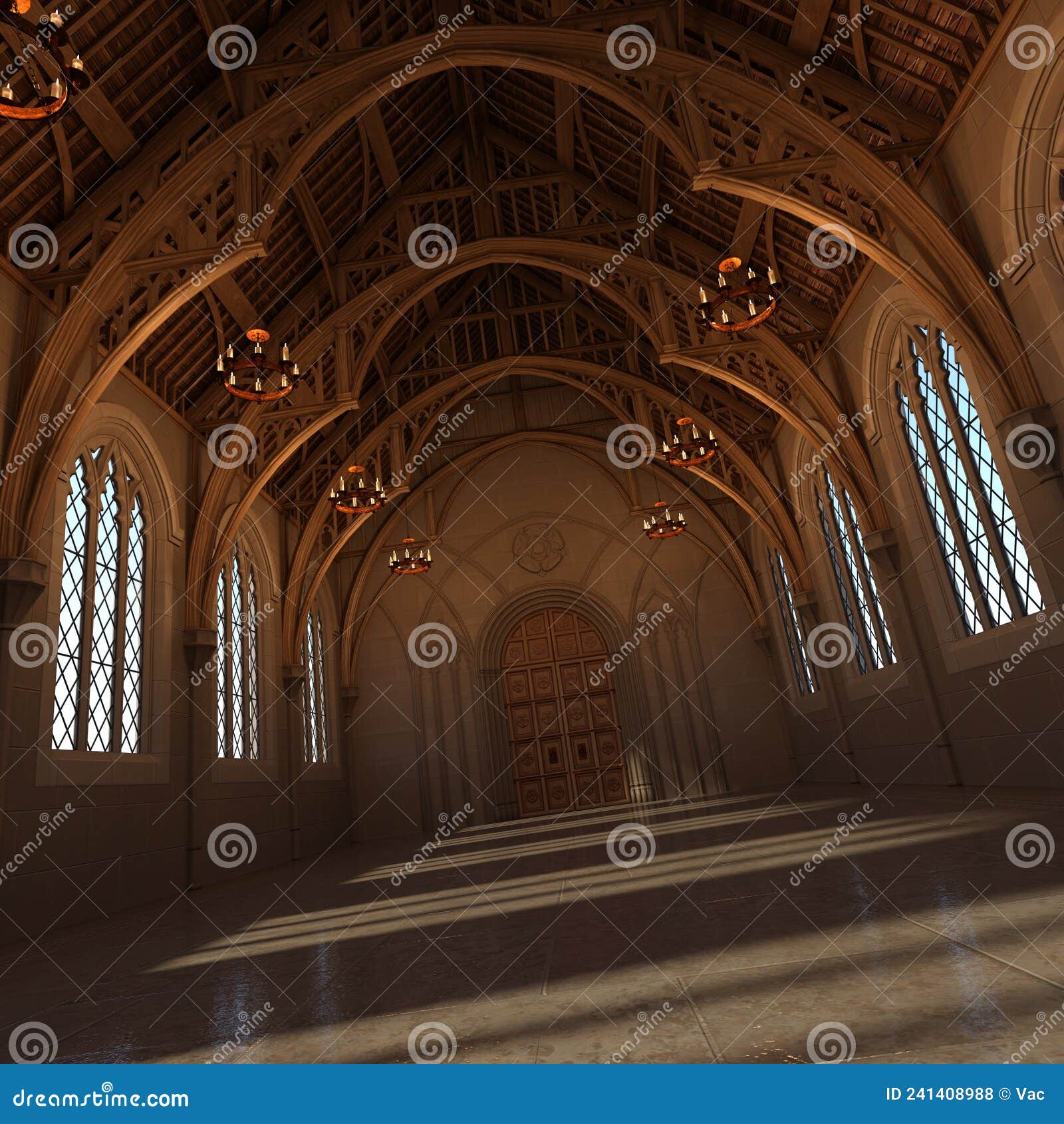 Medieval Hall And Arches Royalty-Free Illustration | CartoonDealer.com ...