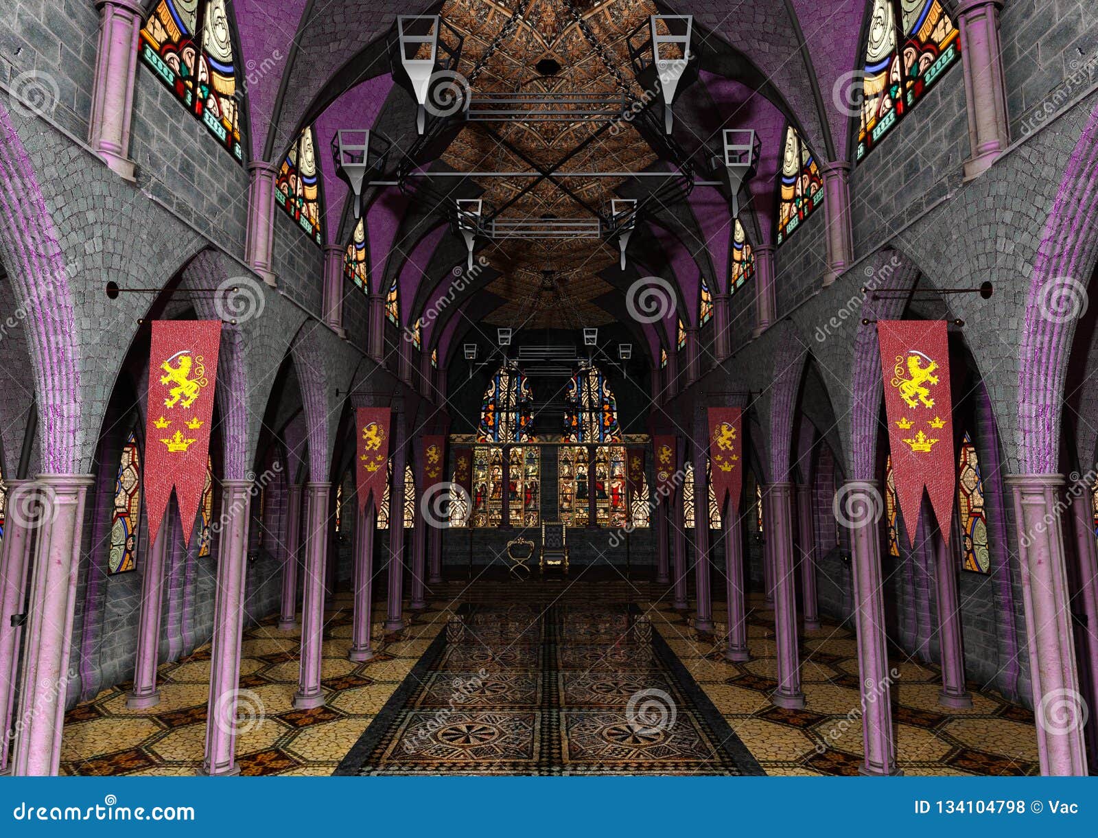 3D Rendering Royal Hall stock illustration. Illustration of vintage ...