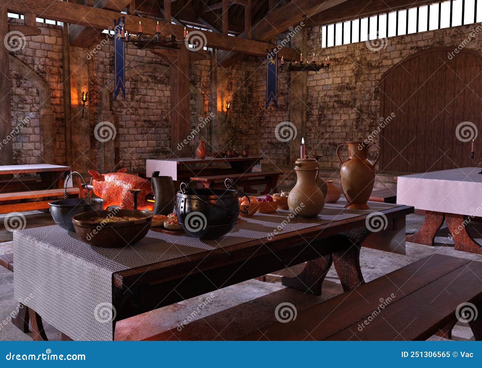 3D Rendering Viking Style Wooden Building On White Royalty-Free Stock ...