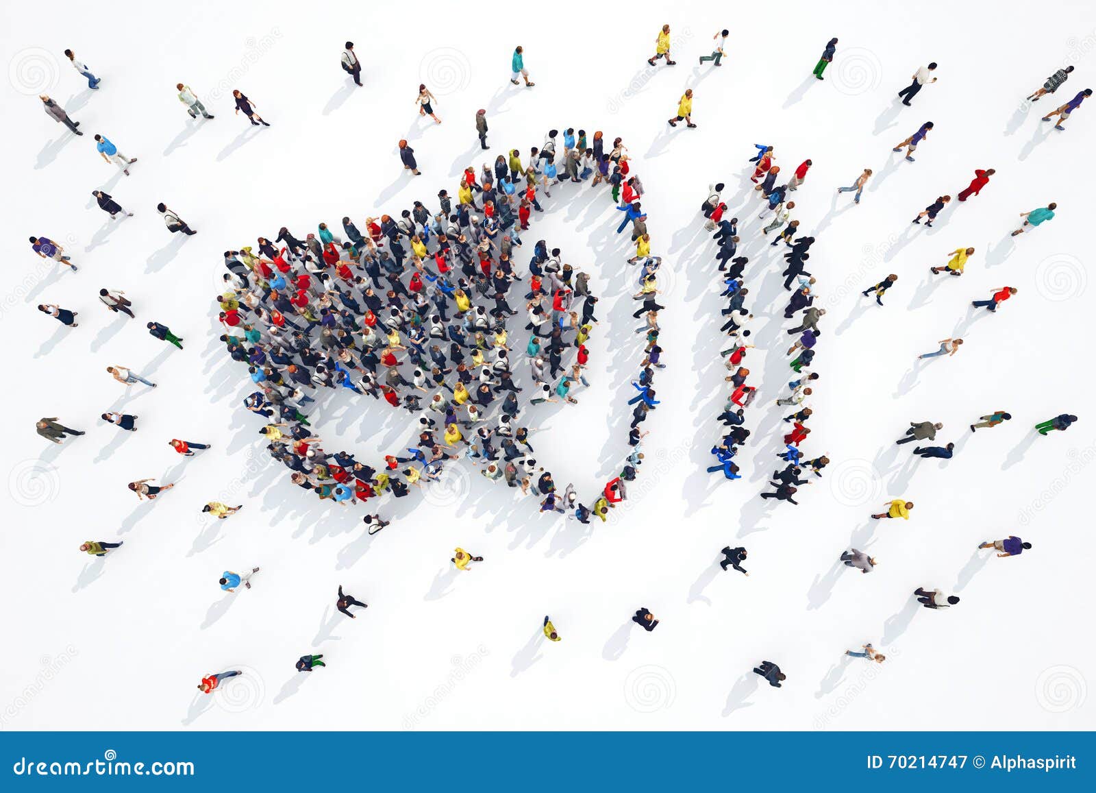 3D Rendering of Megaphone People Stock Illustration - Illustration of ...