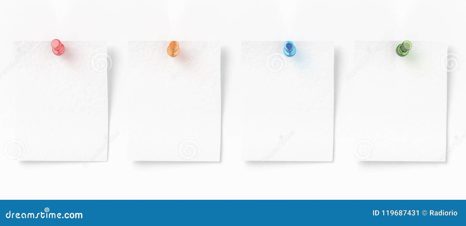 Keep Memo Papers with Drawing Pins Stock Illustration - Illustration of ...