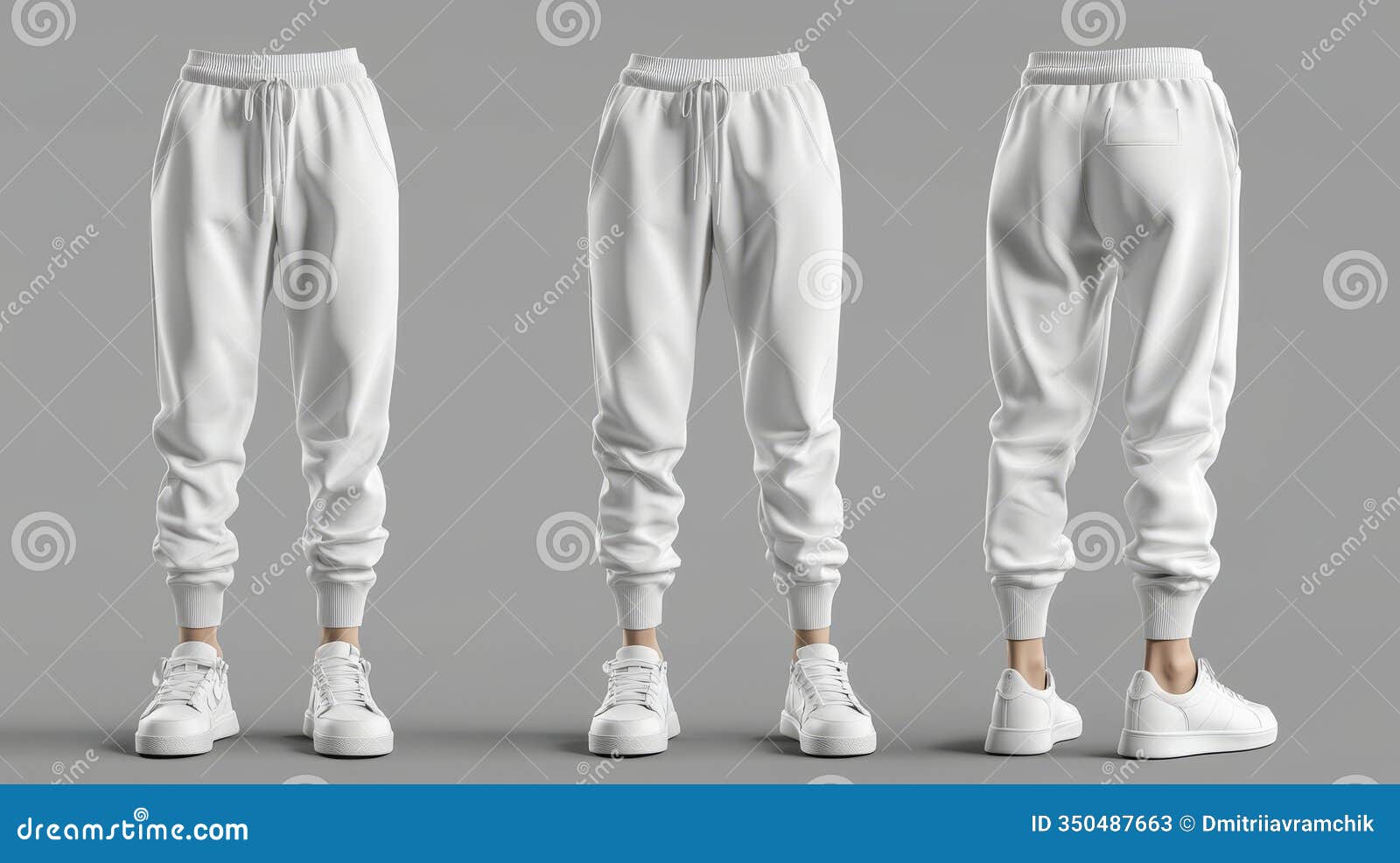 3D Rendering of a Mens Tracksuit with Belt and Front and Back Views ...