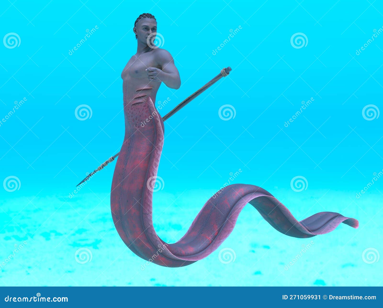 3D rendering of a merman stock illustration. Illustration of male ...