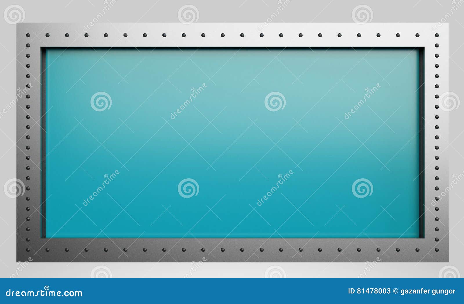 3d Rendering Metal Construction Turquoise Sign Stock Illustration ...