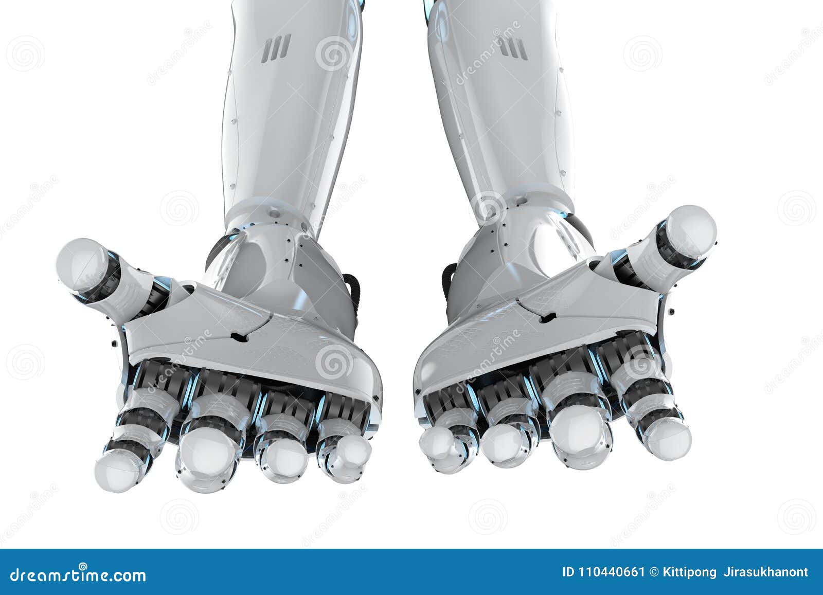 Cyborg arm isolated stock illustration. Illustration of metal - 110440661