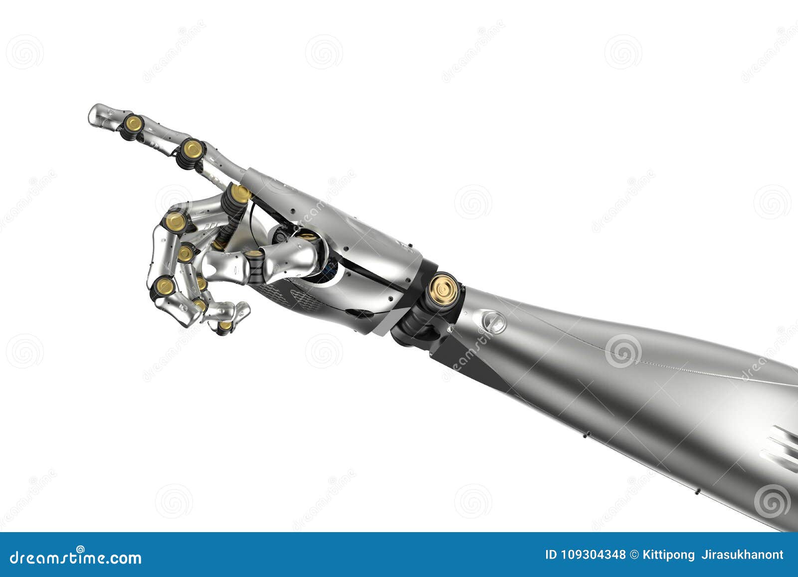 Cyborg arm isolated stock illustration. Illustration of point - 109304348