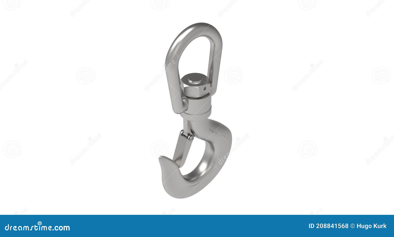 3D Rendering of a Metal Industrial Hook Isolated on White Background ...
