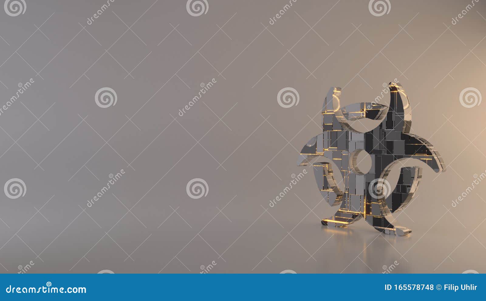 Light Background 3d Rendering Symbol of Biohazard Icon Stock ...