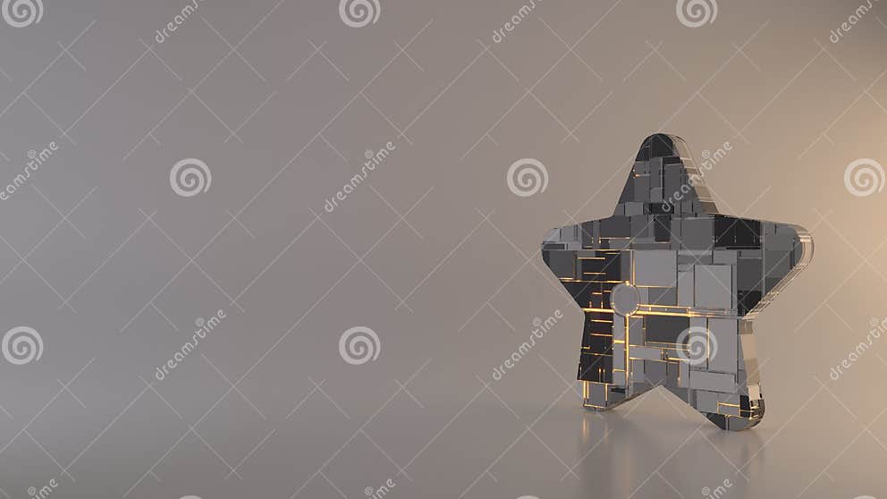 Light Background 3d Rendering Symbol of Star Icon Stock Illustration ...