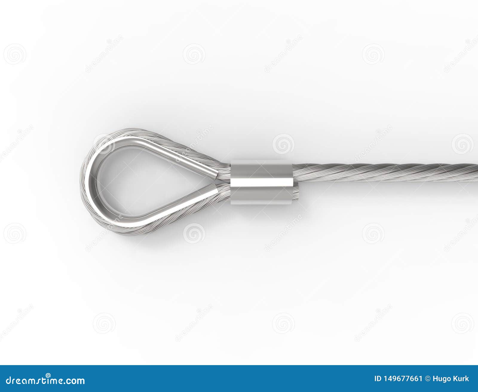 3D Rendering of a Metal Wire Cable Isolated on White Background Stock ...
