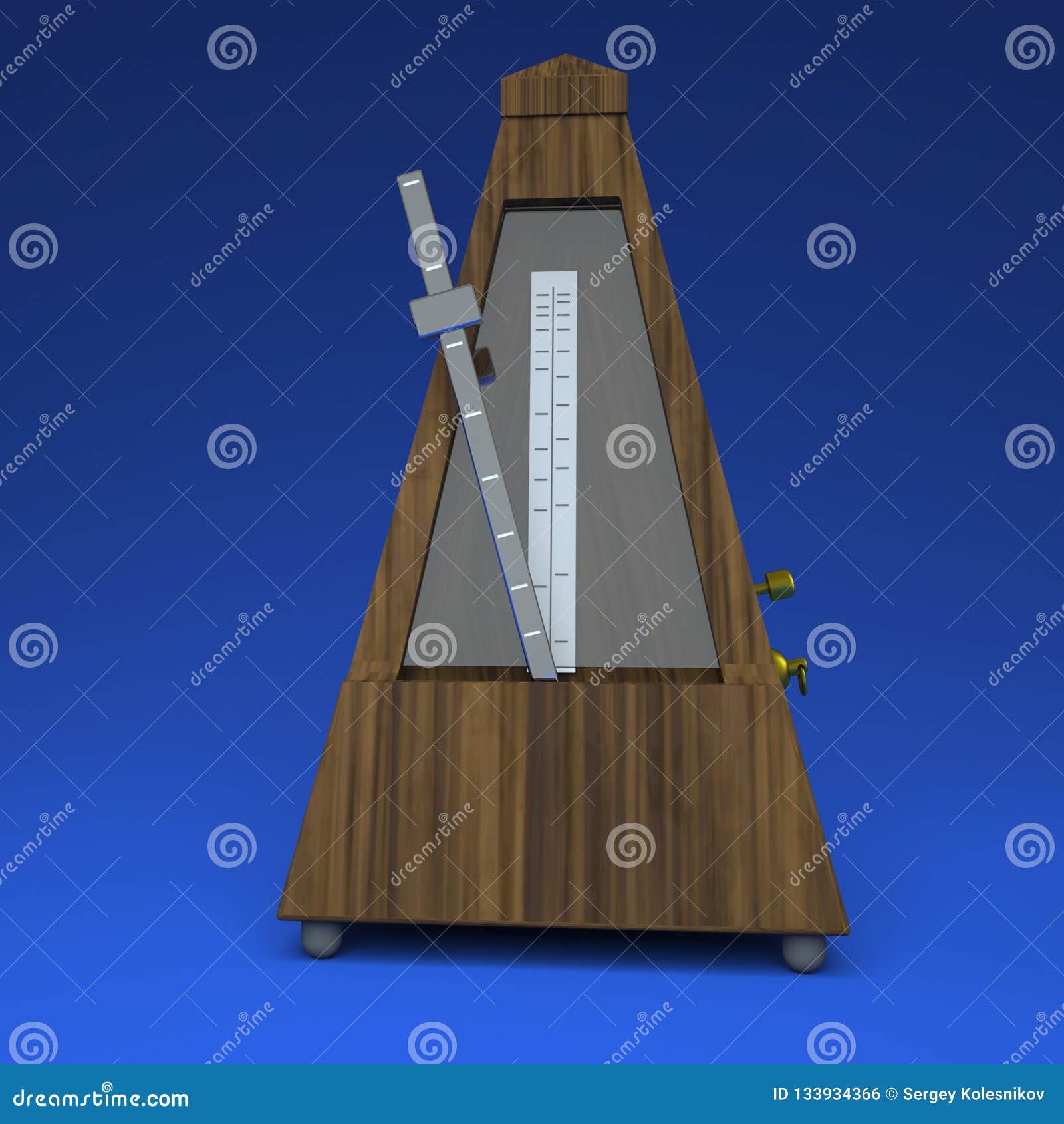 3D Rendering Metronome on Light Blue Background Stock Illustration ...