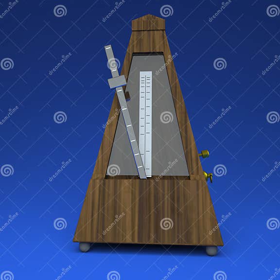 3D Rendering Metronome on Light Blue Background Stock Illustration ...
