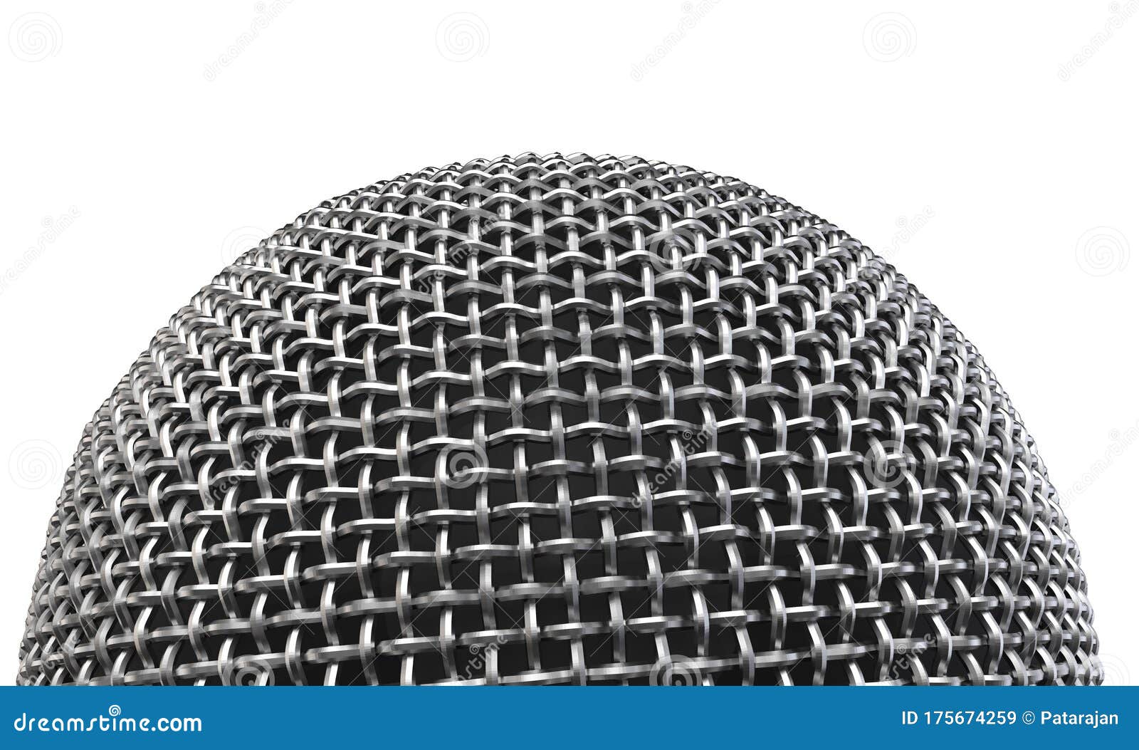 3d Rendering. a Microphone Head Which Covered by Metal Mesh with ...