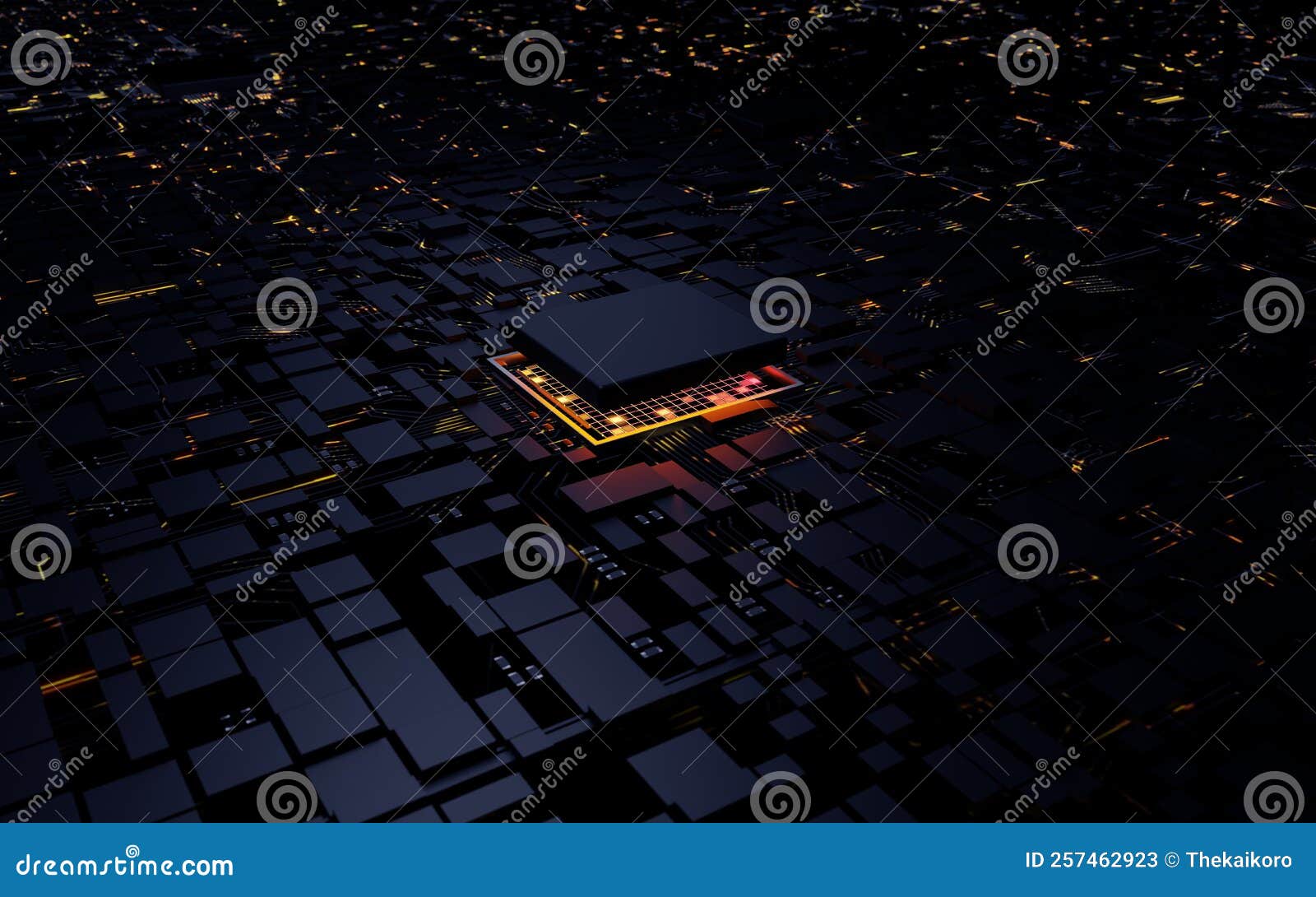 3D Rendering Microprocessor CPU Chipset Central Processor Unit On The ...