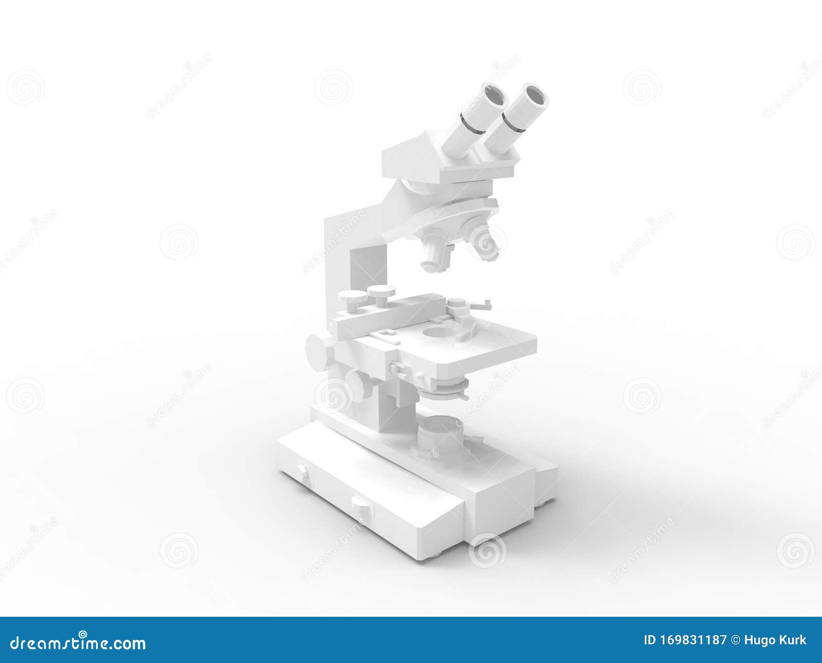 3D Rendering of a Microscope Isolated on White Background Stock ...