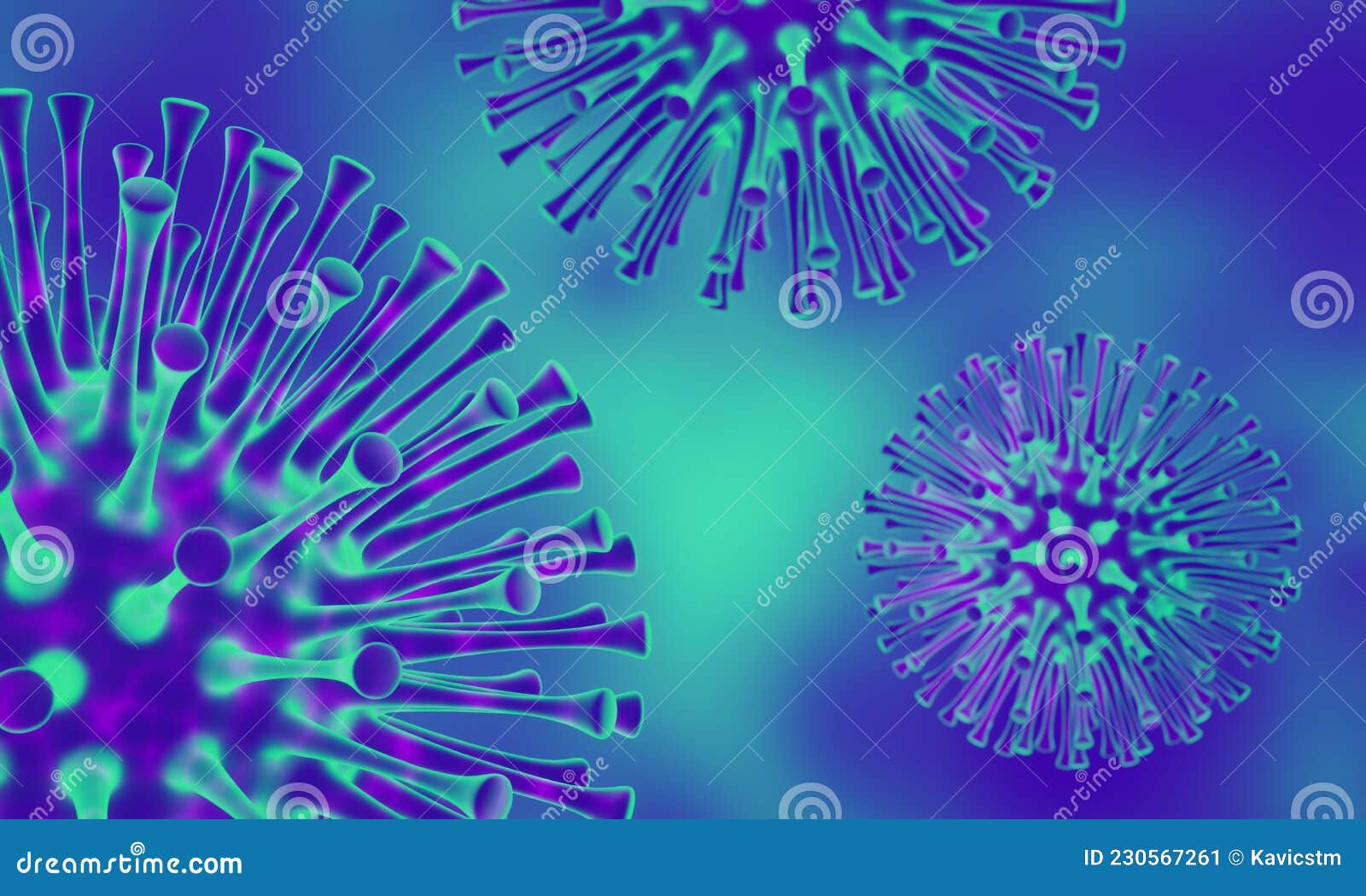 3D Microscopic Covid-19 Mutaion. Variant Virus Stock Illustration ...