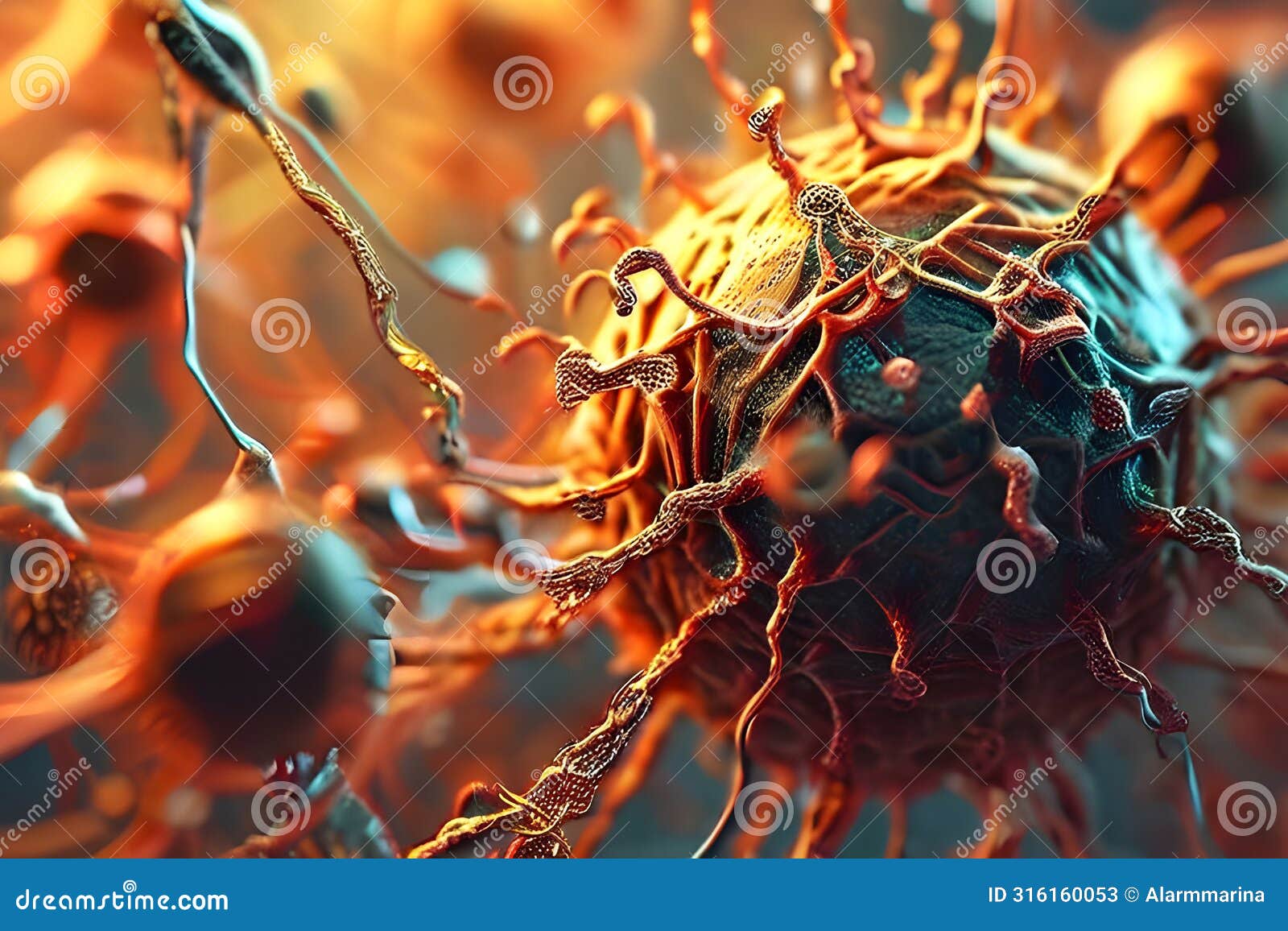 3D Rendering of Microscopic Human Cells and Cancer Cells on Science Day ...