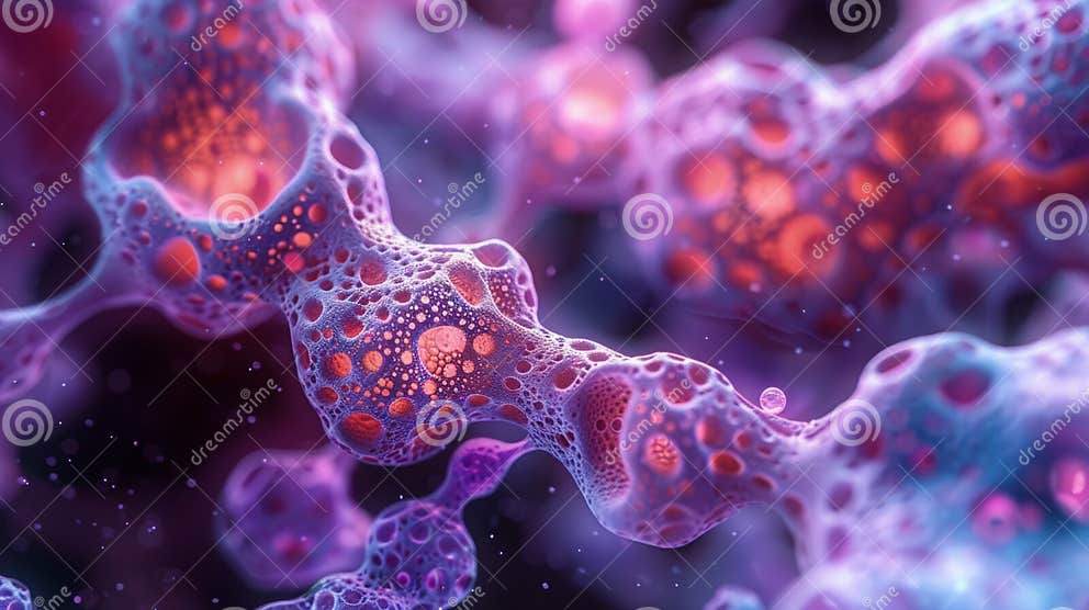 3D Rendering of a Microscopic Structure, Resembling a Cluster of ...