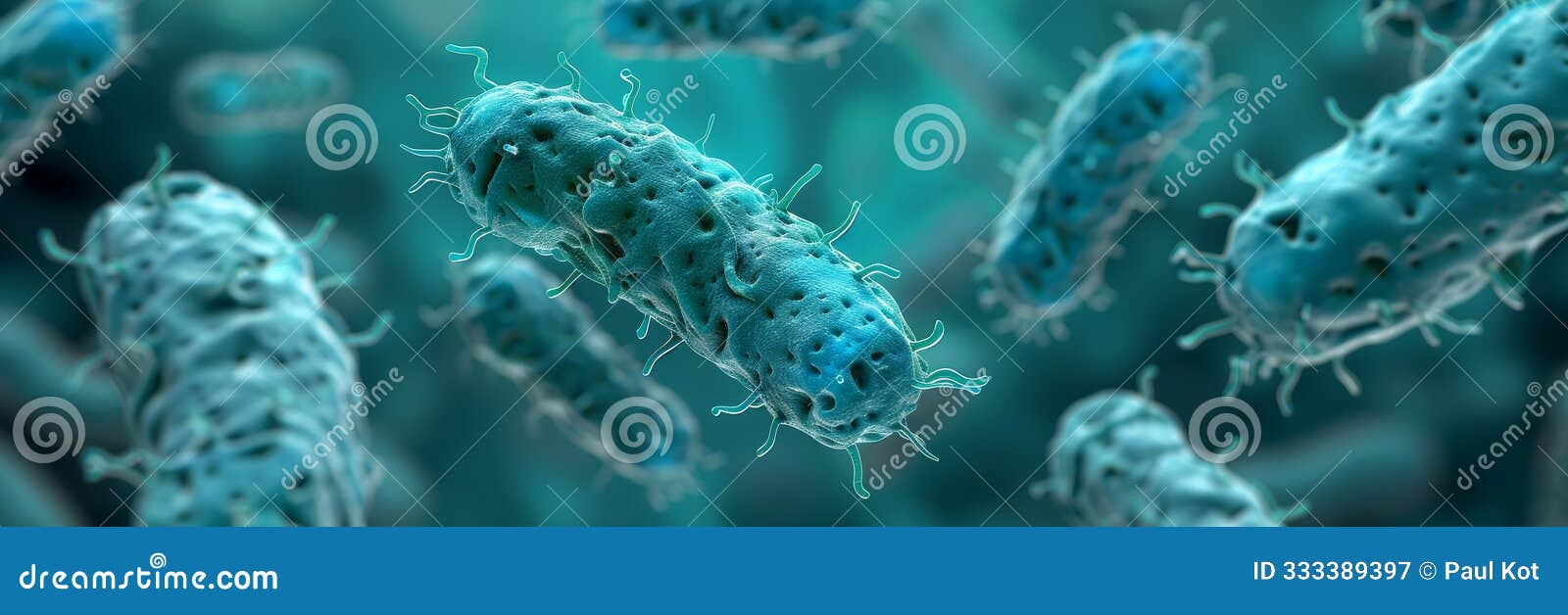 3D Rendering of Microscopic View of Multiplying Bacteria ...