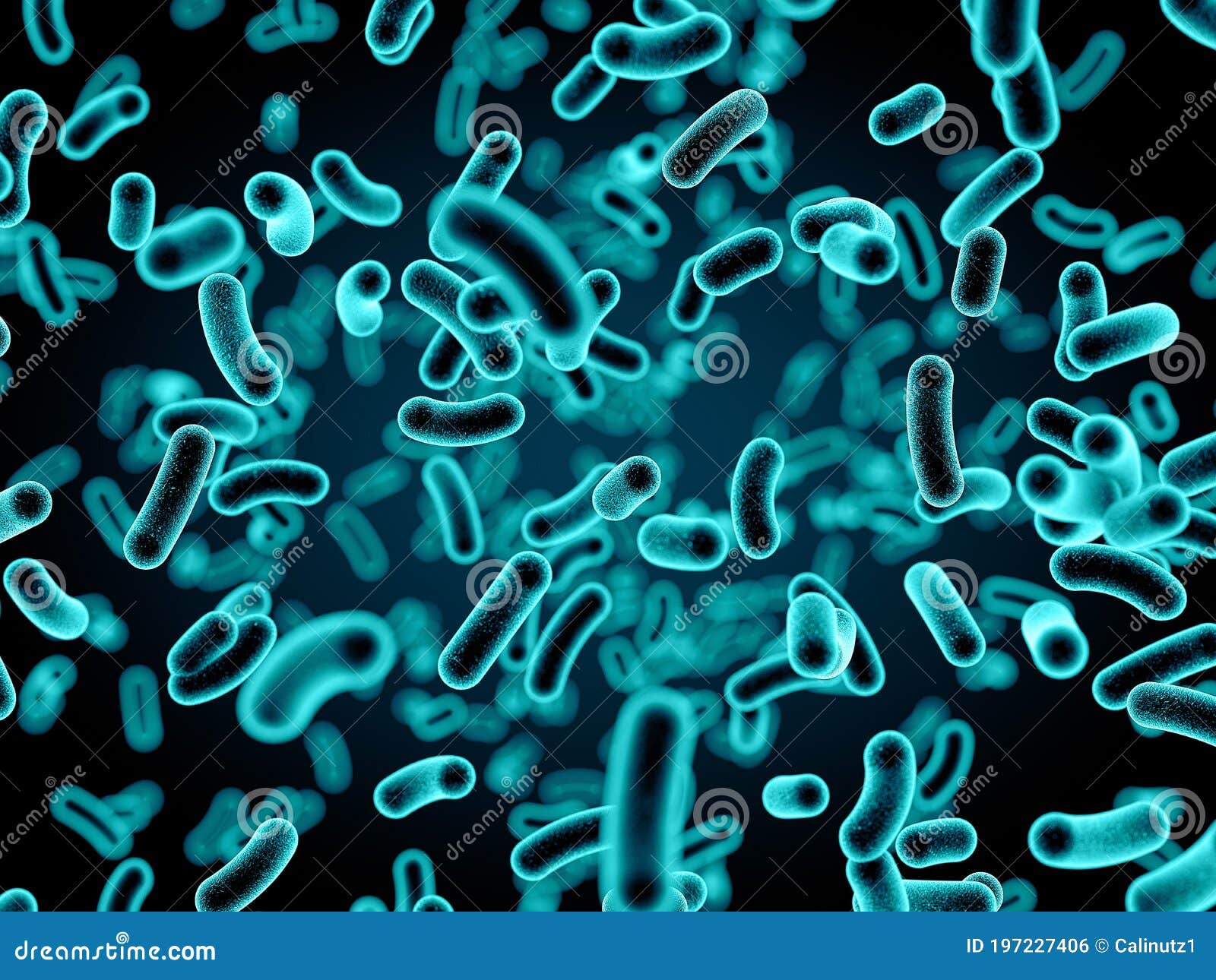 3D Rendering Microscopic Bacteria Closeup Stock Illustration ...
