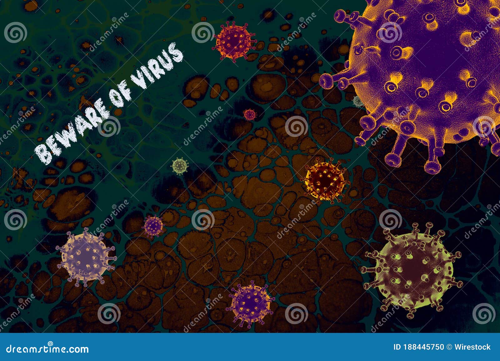 3D Rendering of Microstructure of Coronavirus on Abstract Background ...