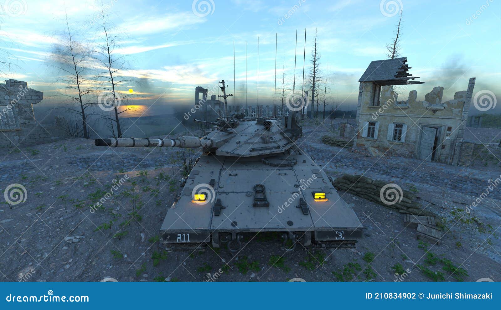 3D Rendering of Military Tank Stock Illustration - Illustration of ...