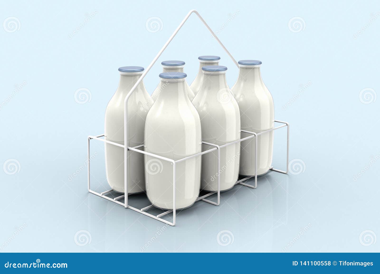 Milk Bottles On Automatic Travel Or Conveyor Belt In Pasteurized Cow ...