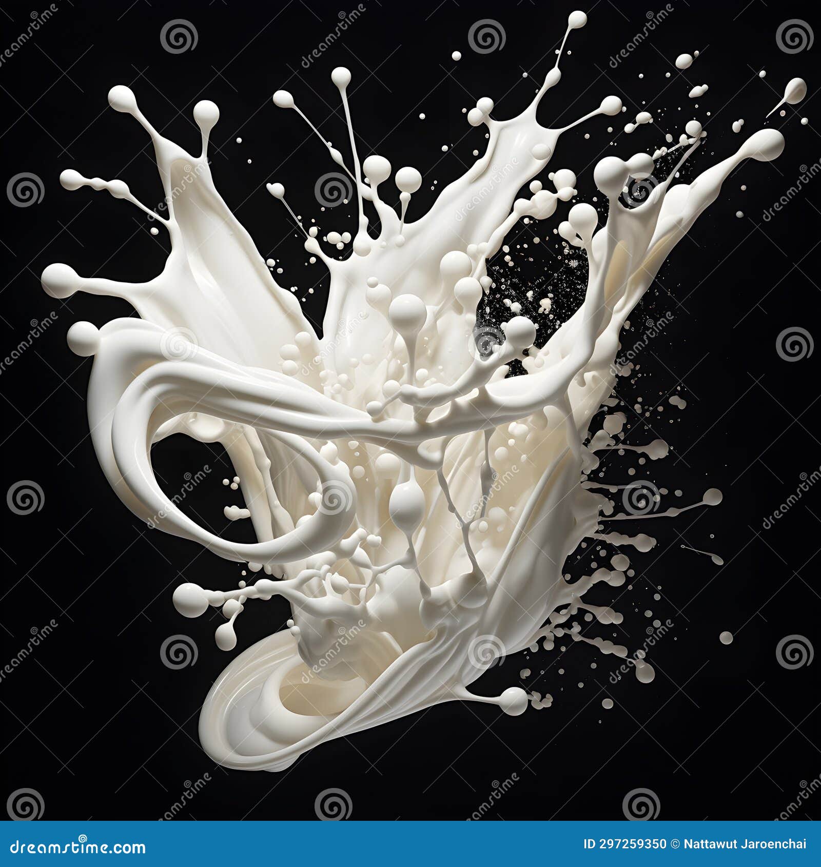 3D Rendering of Milk Splash Stock Illustration - Illustration of food ...