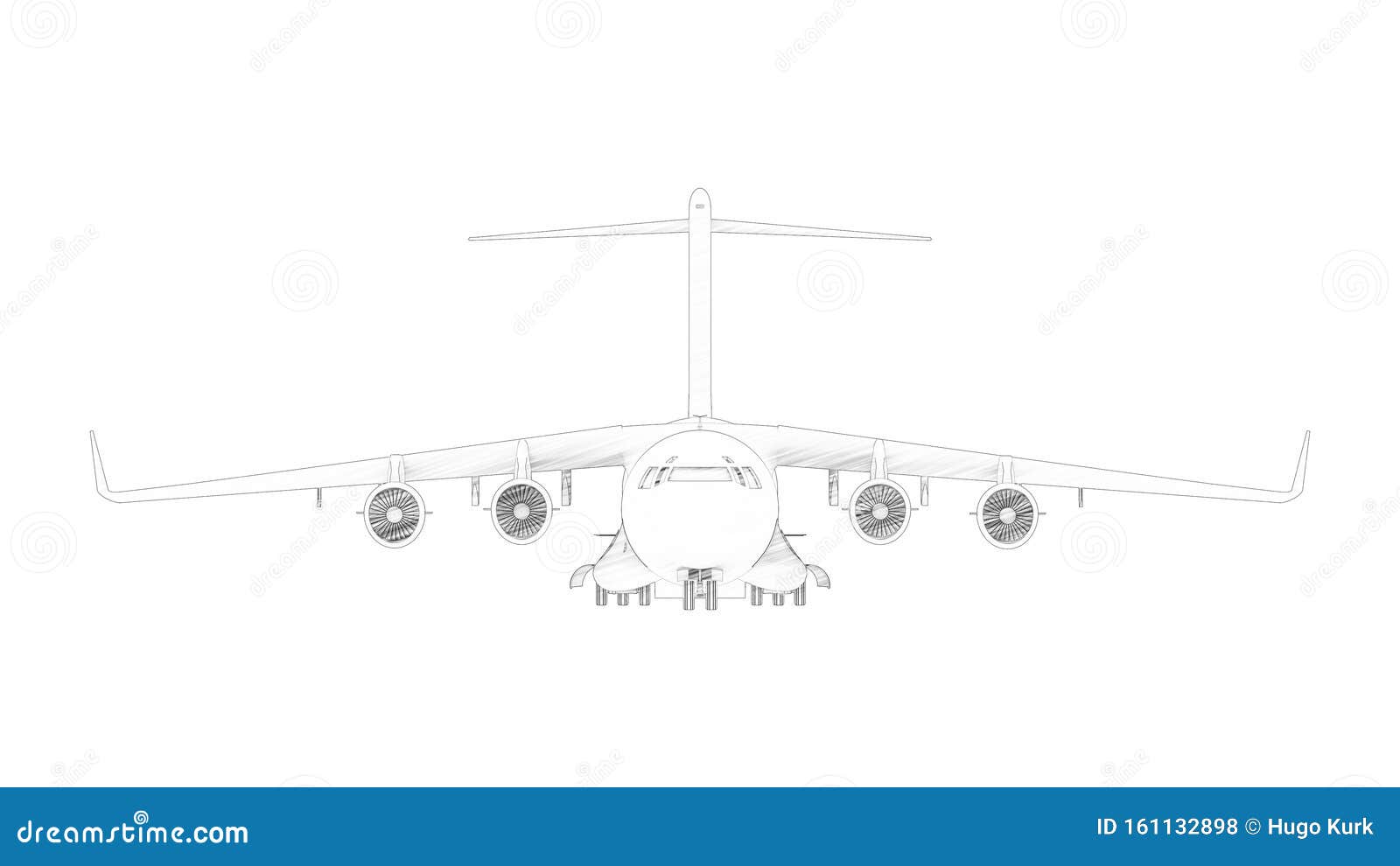 3d Rendering Of A Millatary Cargo Plane Isolated In White Background ...