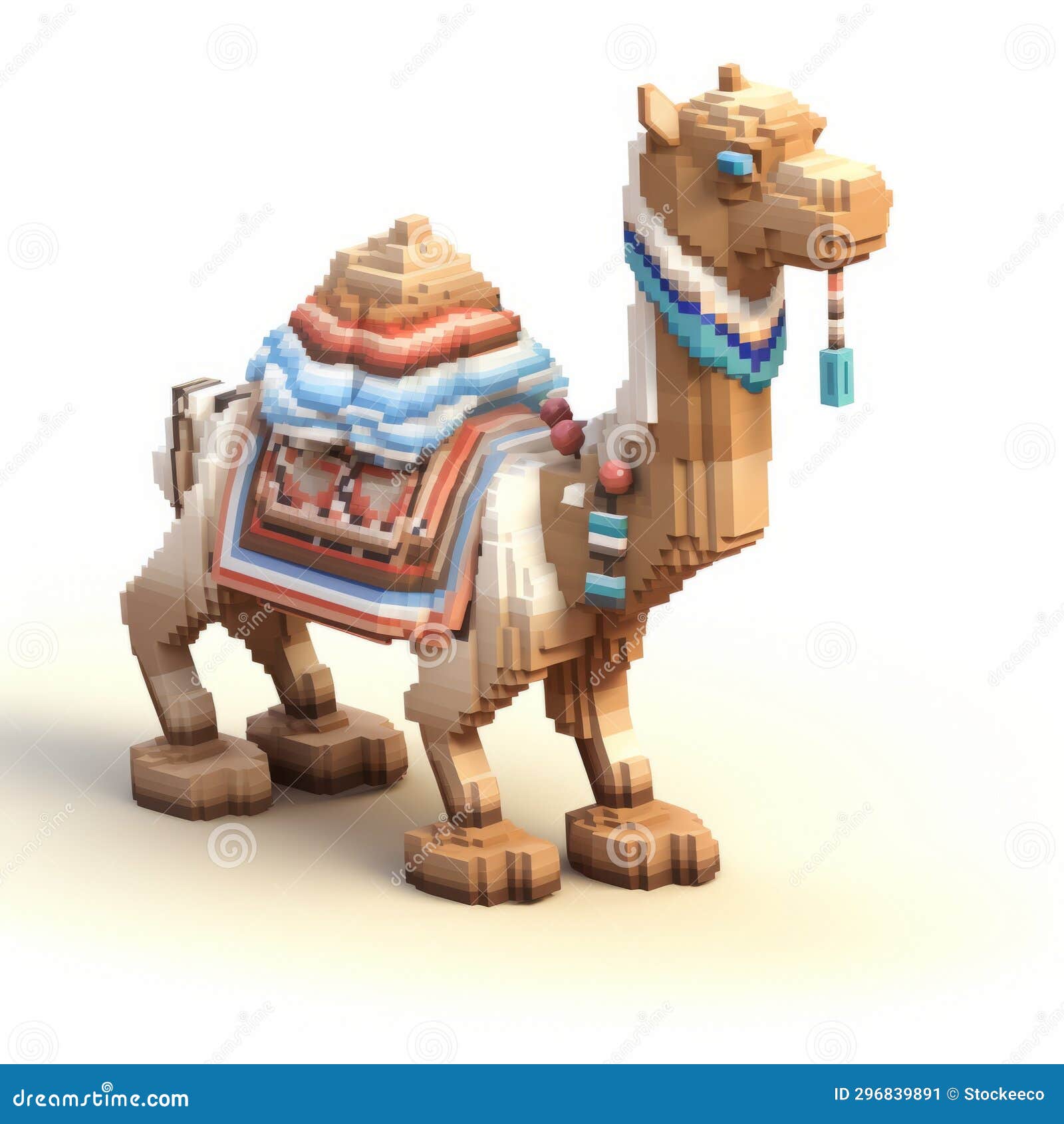 3d Rendering of Minecraft Camel in Elaborate Beadwork Style Stock ...