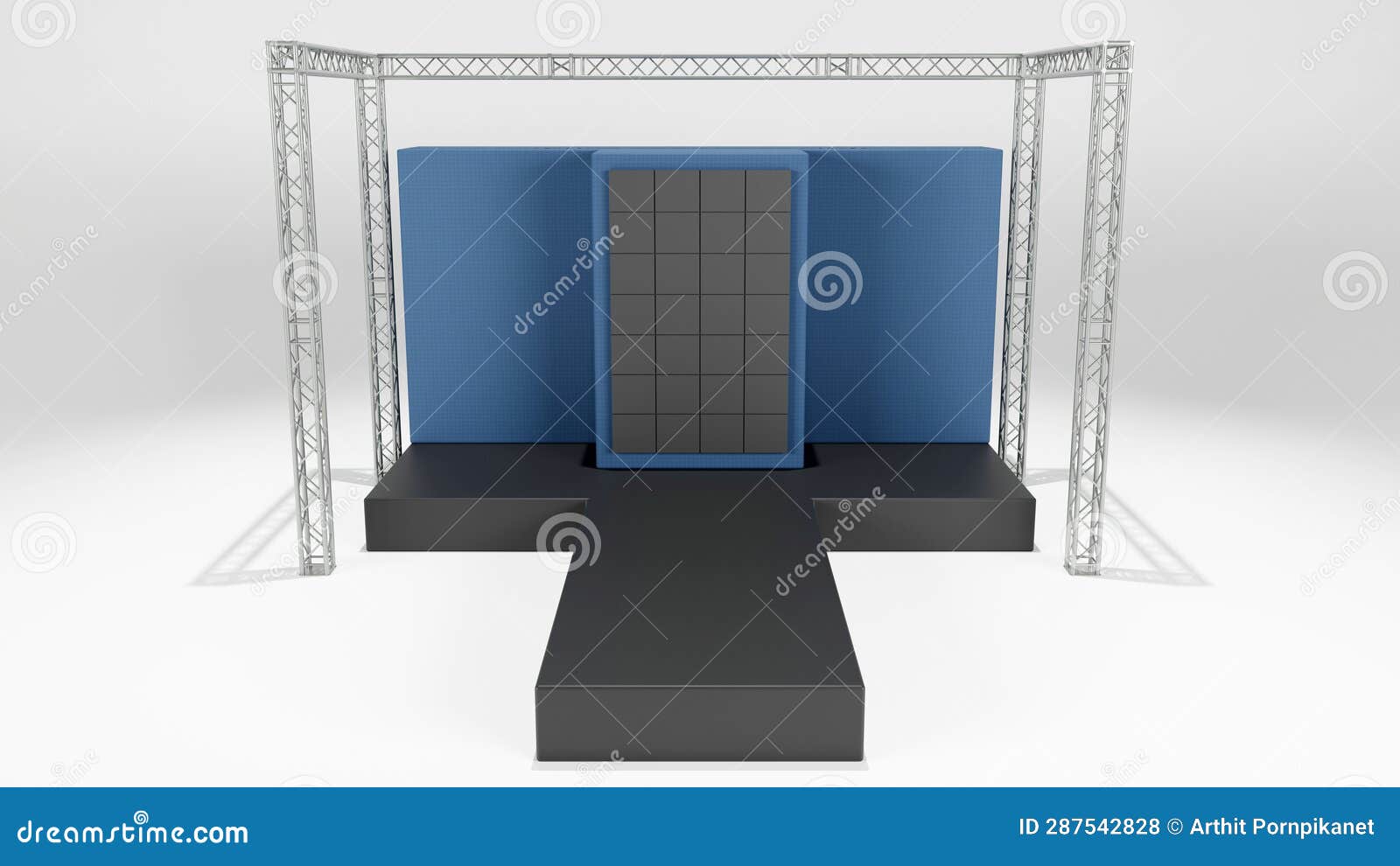 3D Rendering of a Mini Stage Show and Truss Construction with LED ...