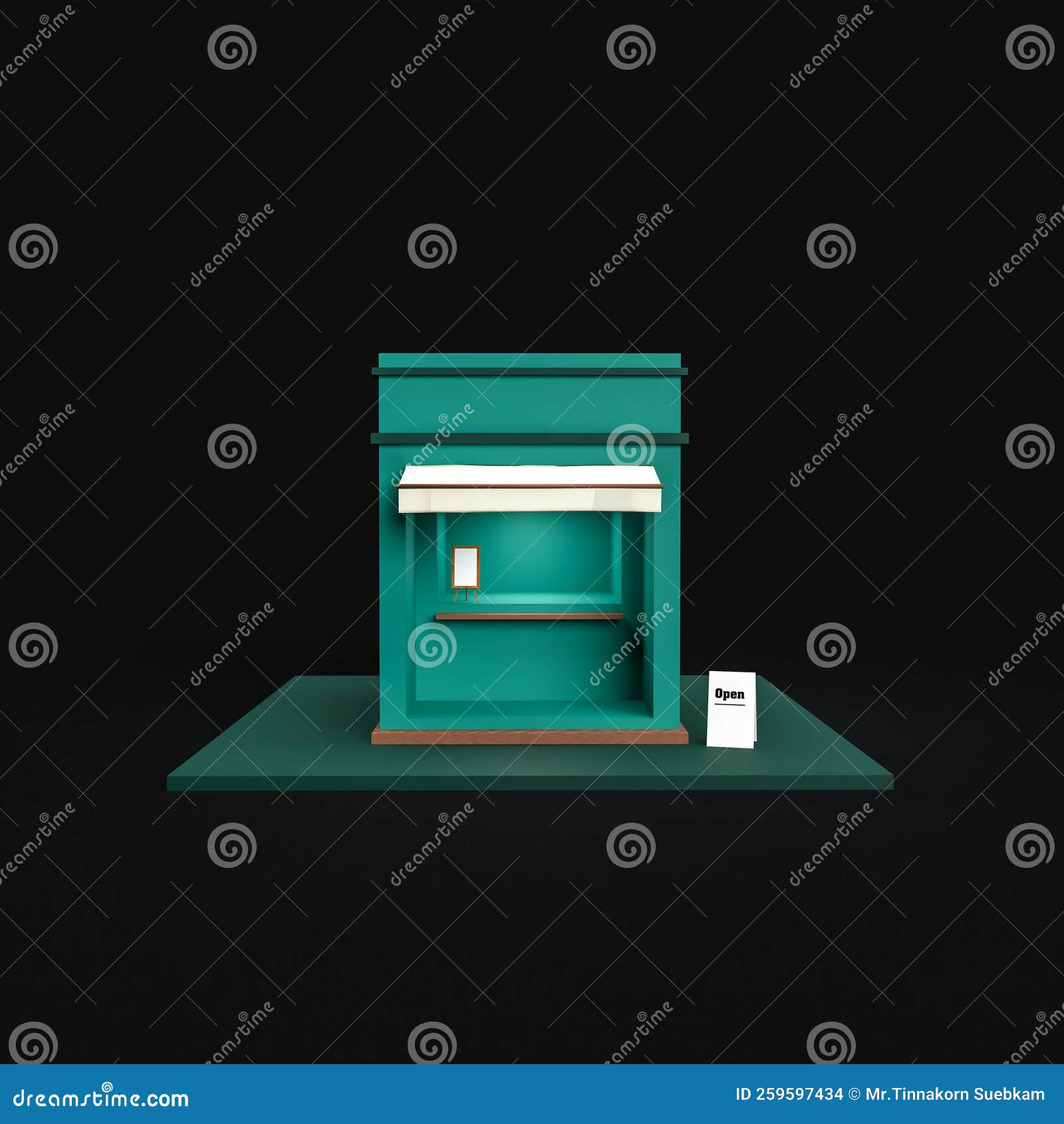 3d Rendering of Mini Store, Franchise or Shop for Advertising Stock ...