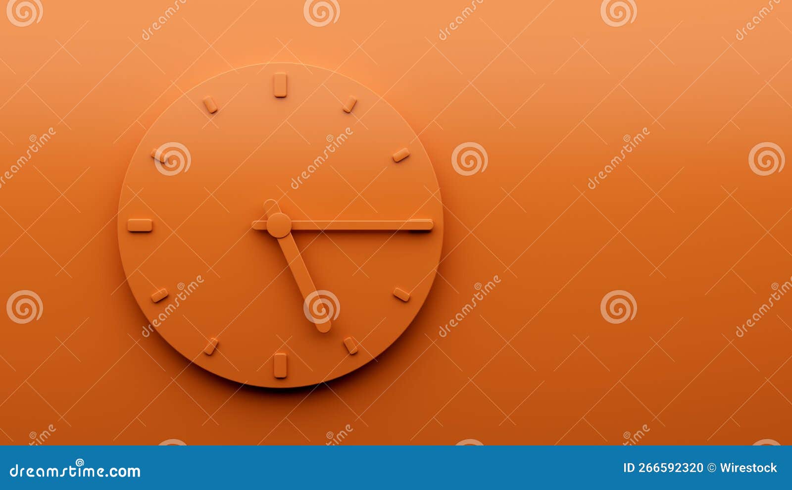 3d Rendering of a Minimalistic Orange Clock Isolated on an Orange ...