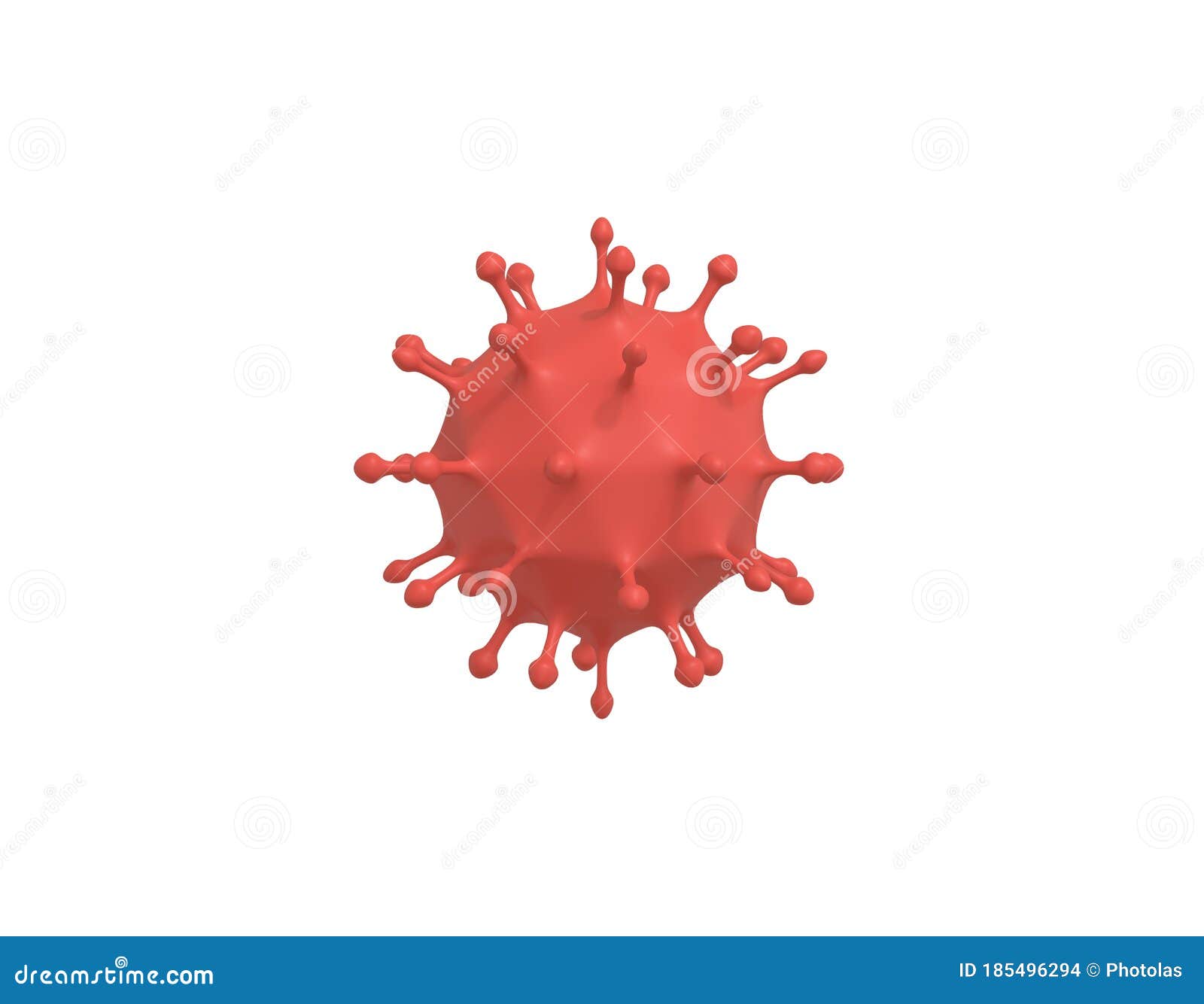 3D Rendering Minimalistic Red Cartoon Virus Under the Microscope, 2019 ...