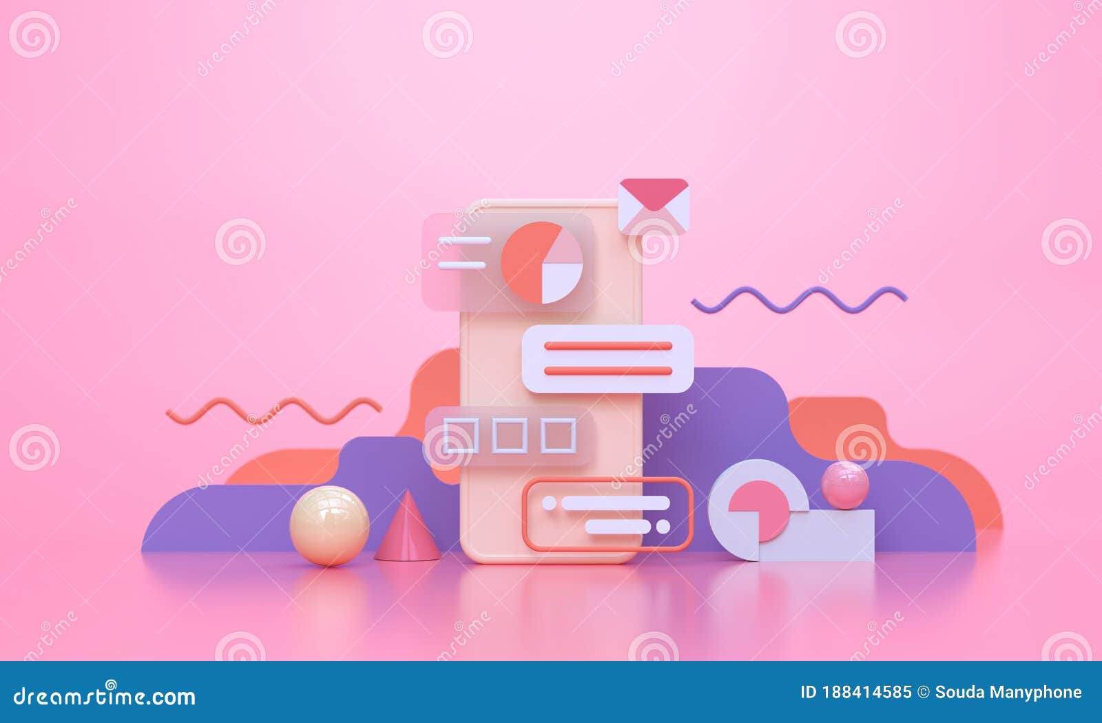 3d Rendering Mobile App Development and Software Development Concept ...