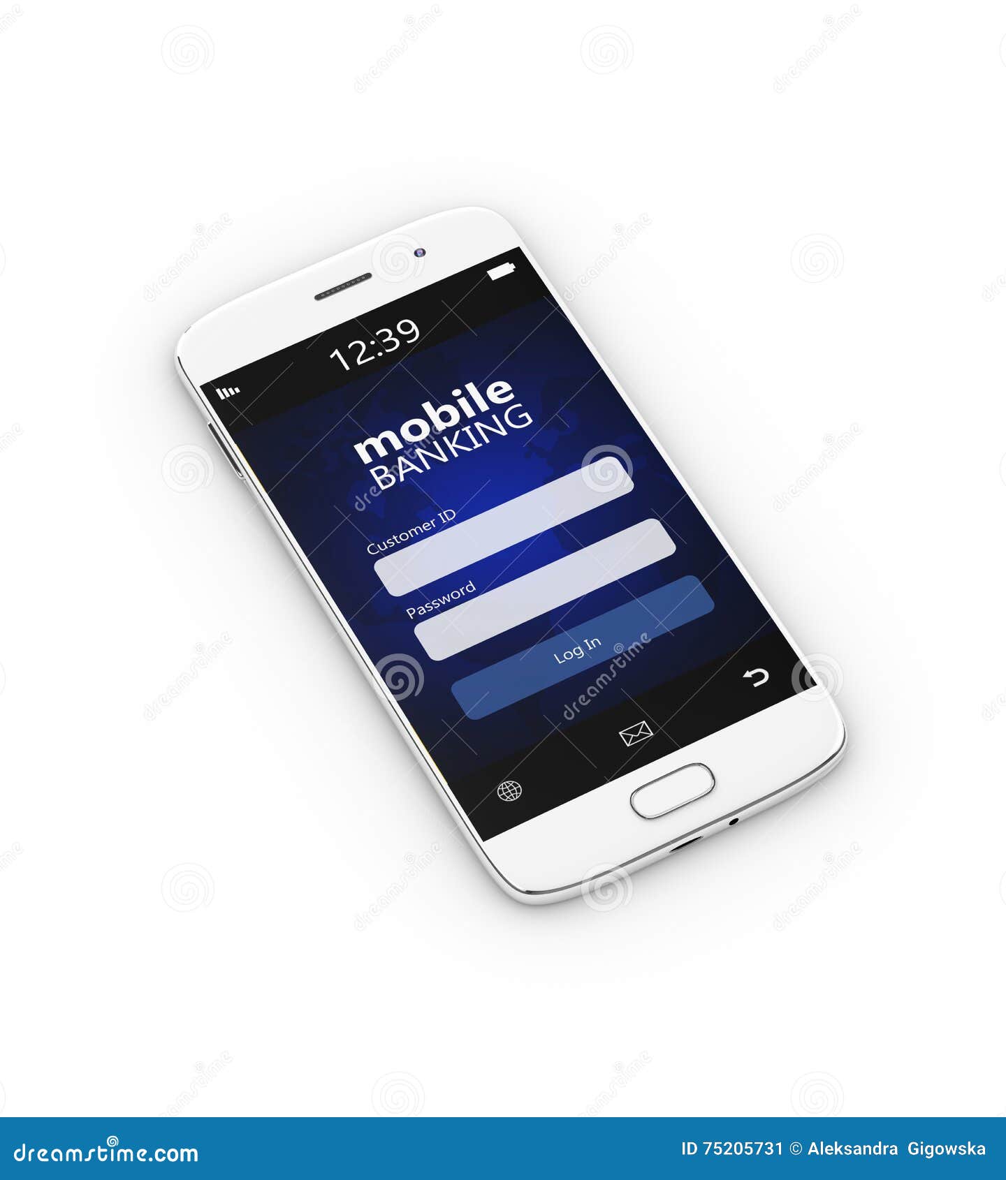 3d Rendering Of Mobile Phone With Mobile Banking Application Stock ...