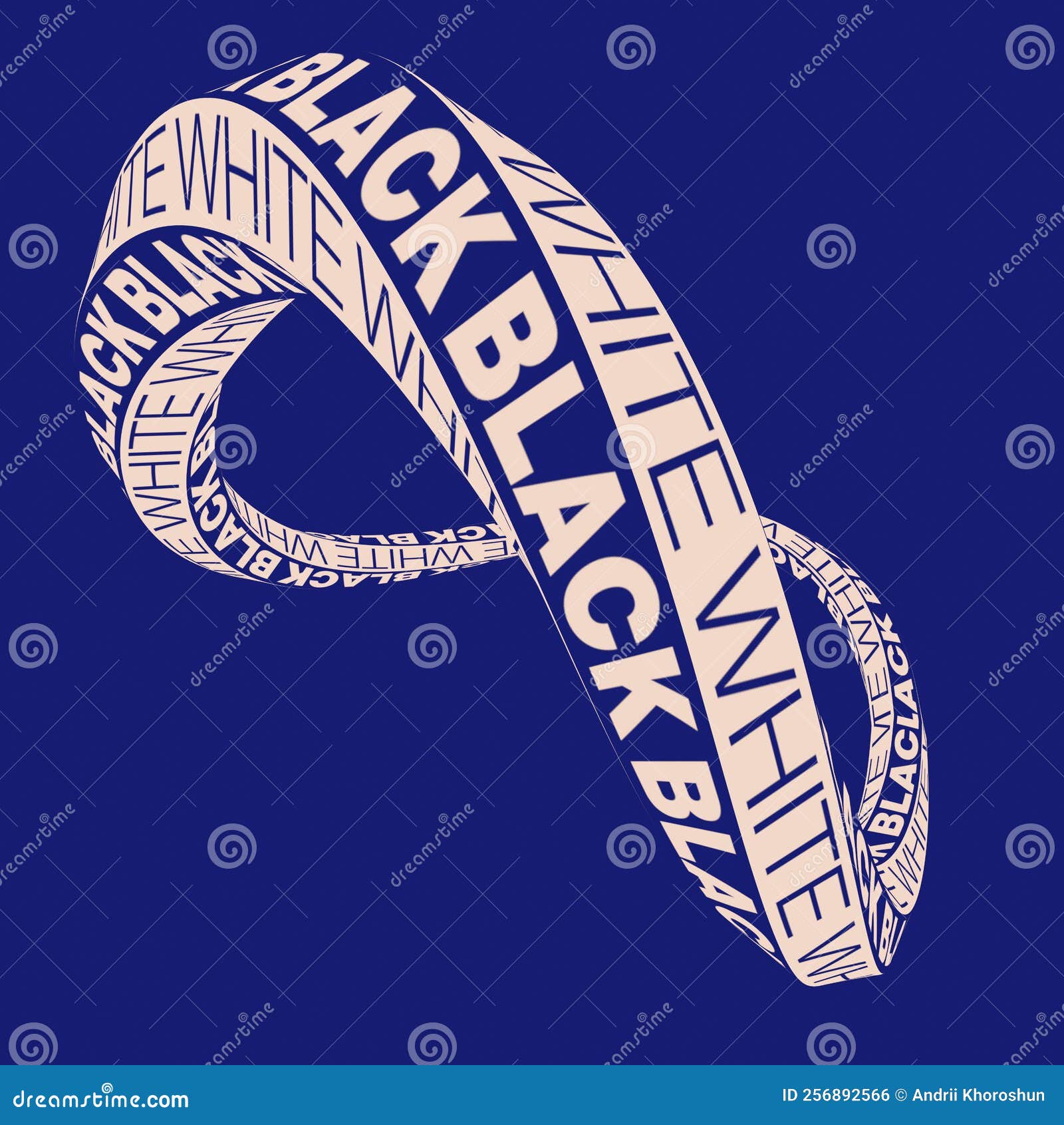 3d Rendering Mobius Strip. Impossible Circular Shape with Inverted Side ...