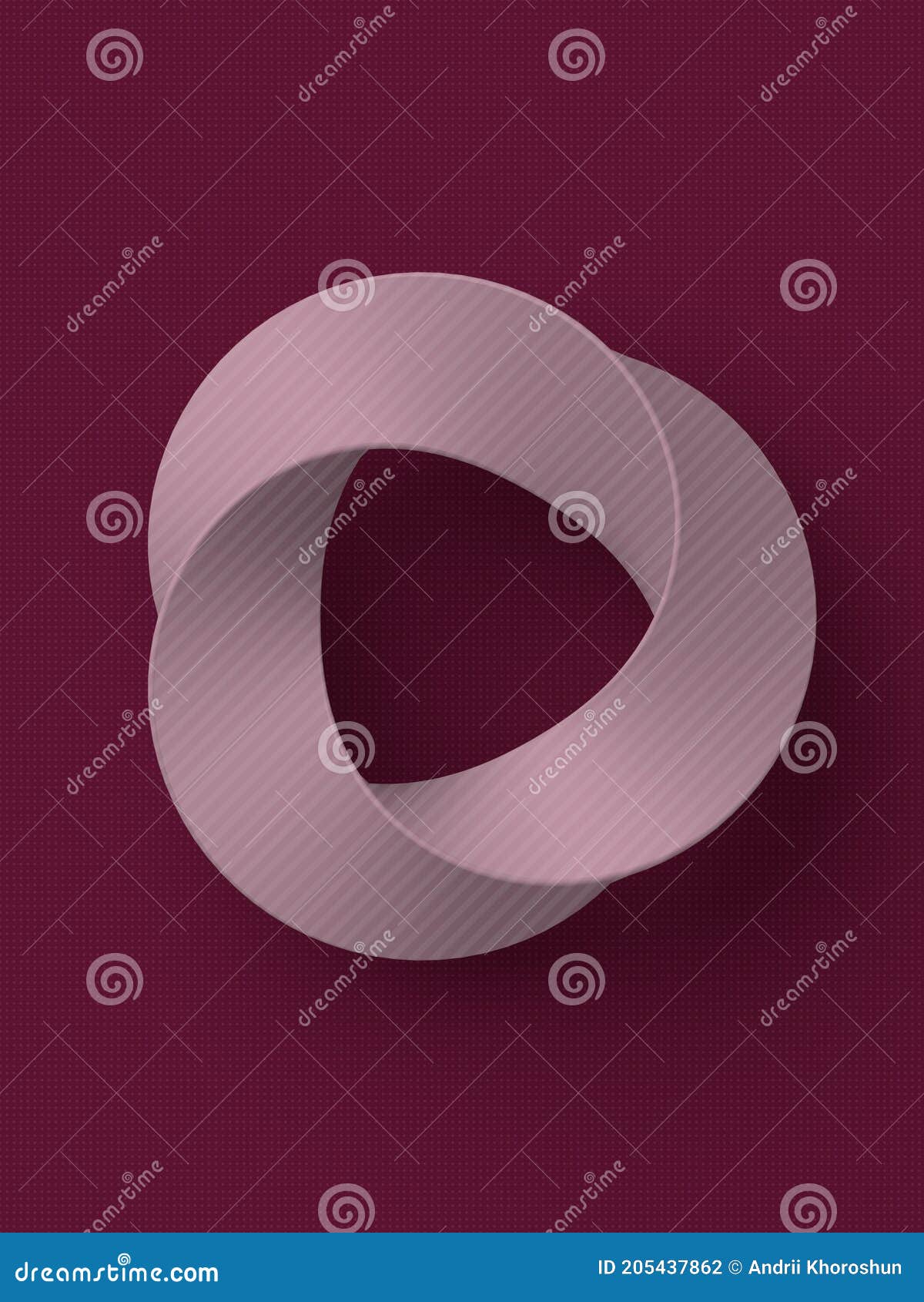 3d Rendering Mobius Strip. Pink Circular Shape with Inverted Side ...