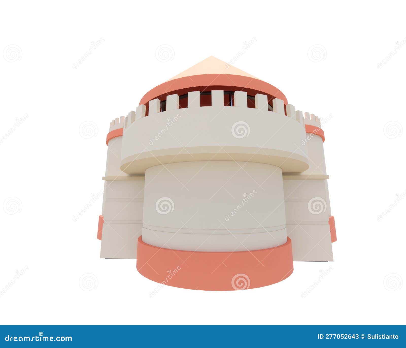 3d Rendering Model of Modern Minimalist Orange Castle Architecture ...
