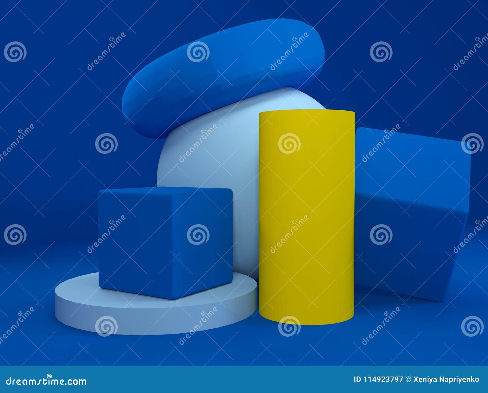 3d Rendering, Modern Abstract Geometric Background, Minimalistic ...